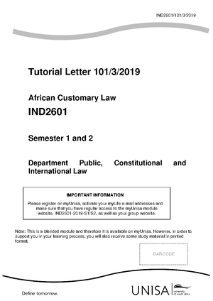 Tutorial Letter 302 - LLBALLF/302/4/ 1 Tutorial Letter 302/4/ School of ...