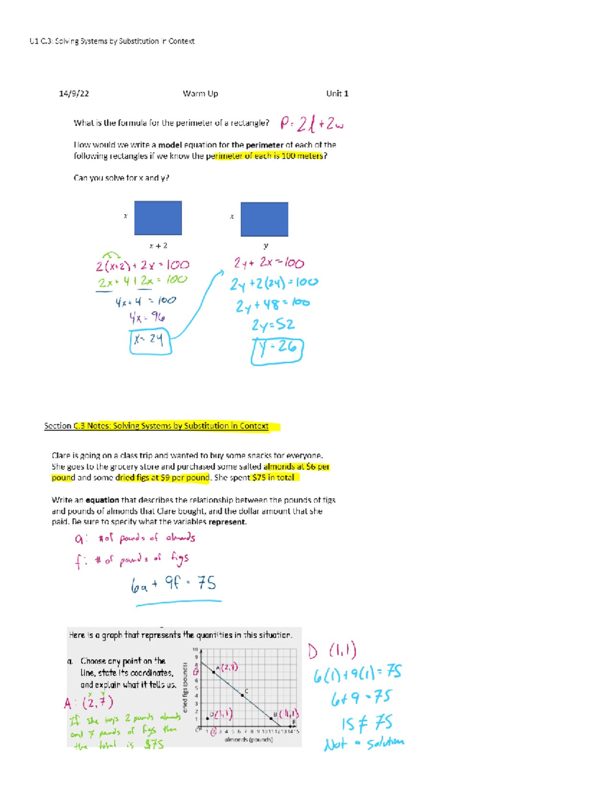 C.3 Notes Block A - Advanced Mathematics 9th - Studocu