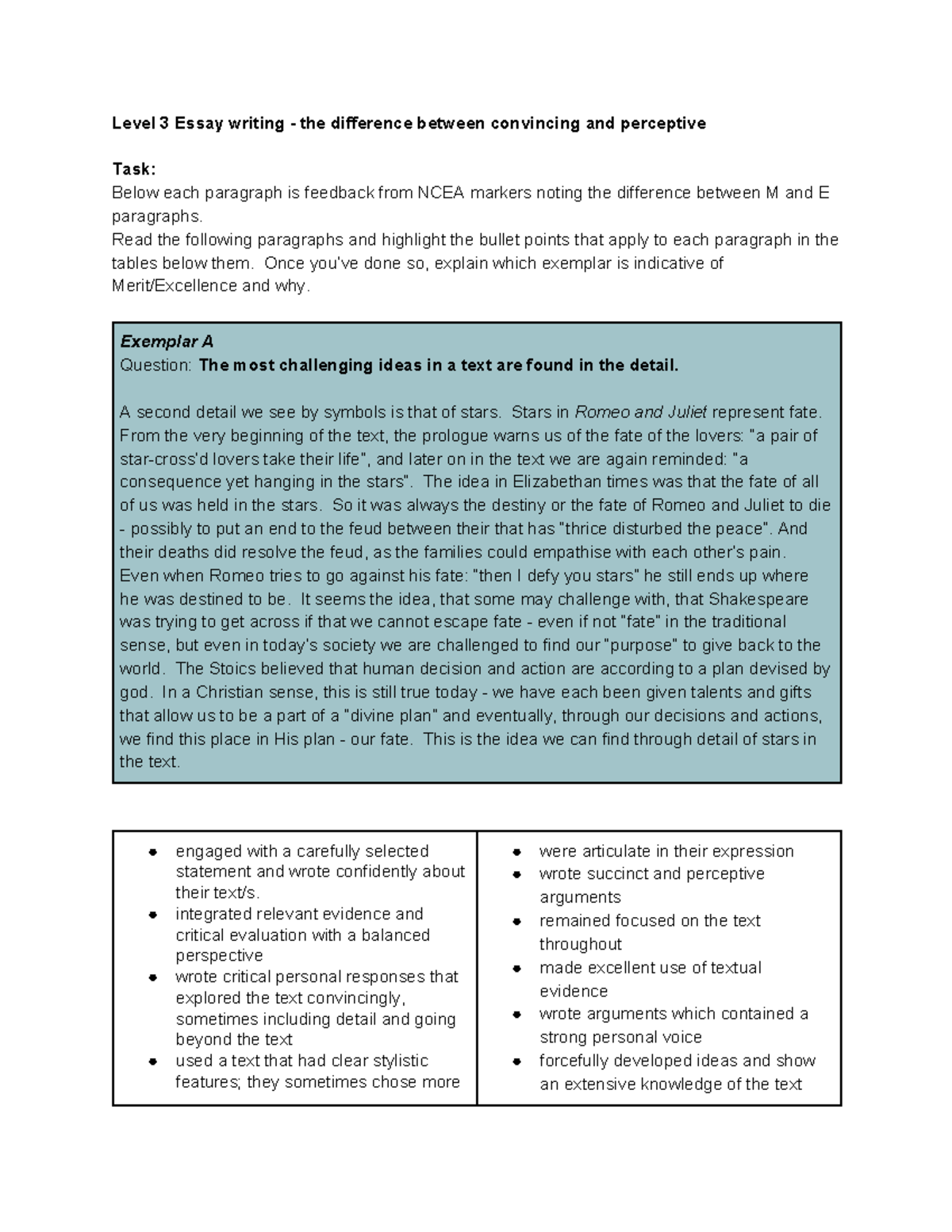 Level 3 Essay Writing Writing Perceptive Essays Level 3 Essay