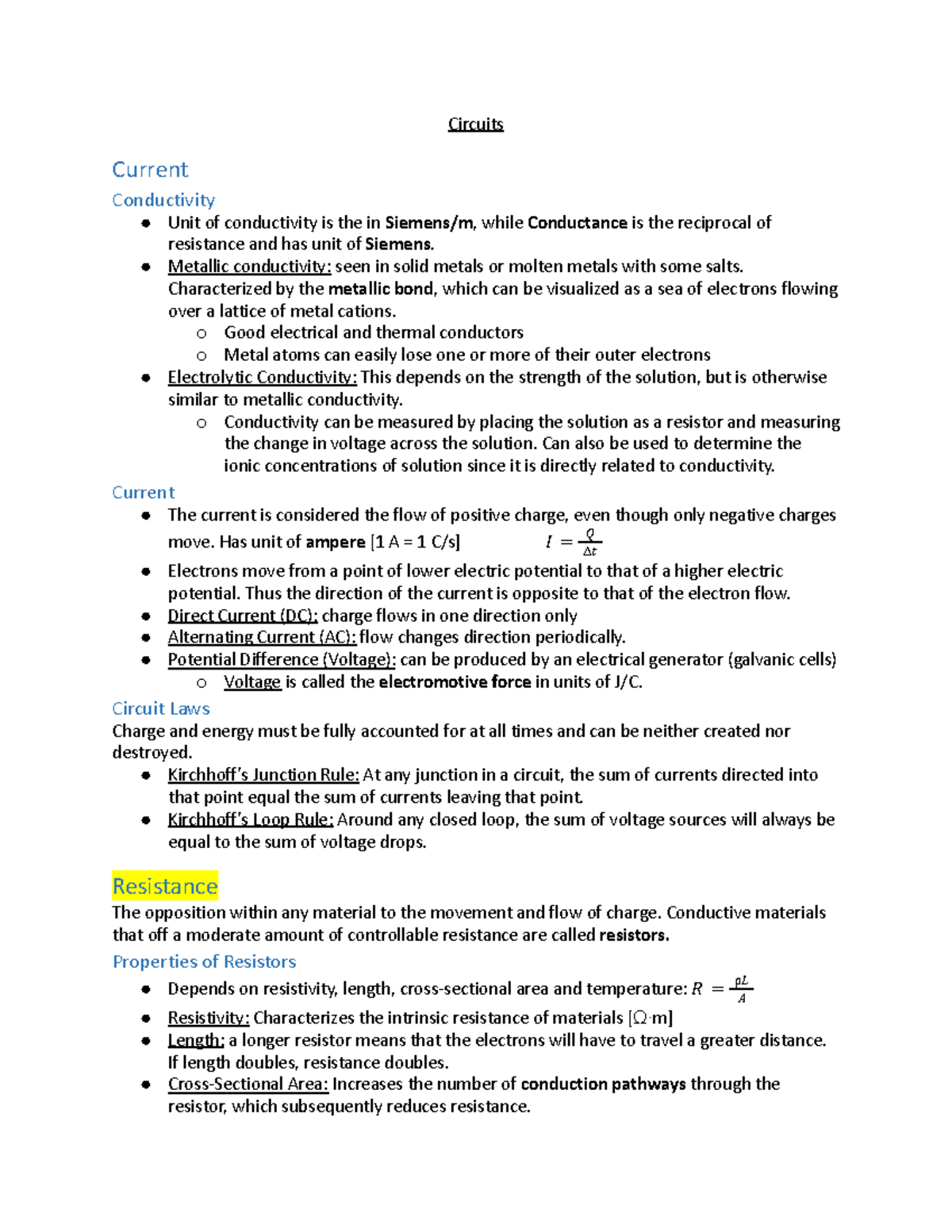 Circuits - This is an extremely comprehensive yet concise review of all ...