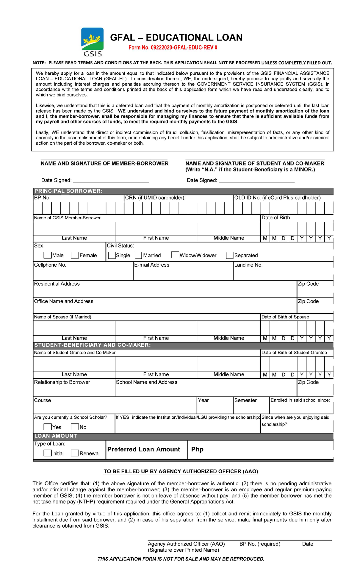202010 26-Form-GFAL Educational Loan-Fillable - Basic Accounting - Studocu