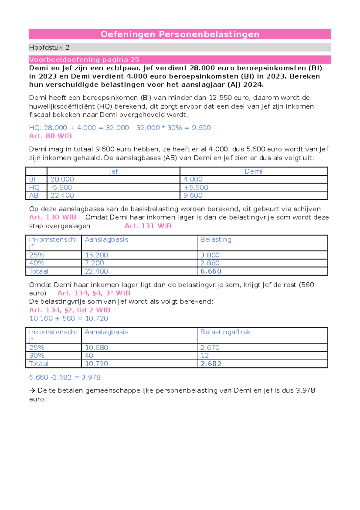 Oefeningen Personenbelastingen - Oefeningen Personenbelastingen ...