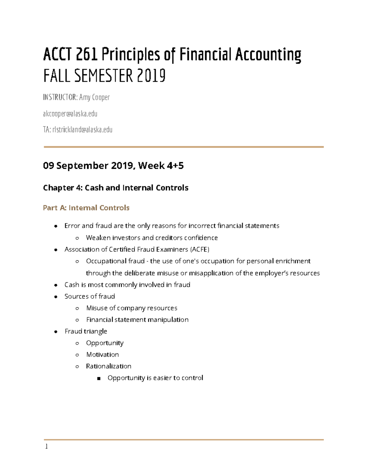 Chapter 4 Notes (Week 4+5) - ACCT 261 Principles of Financial ...