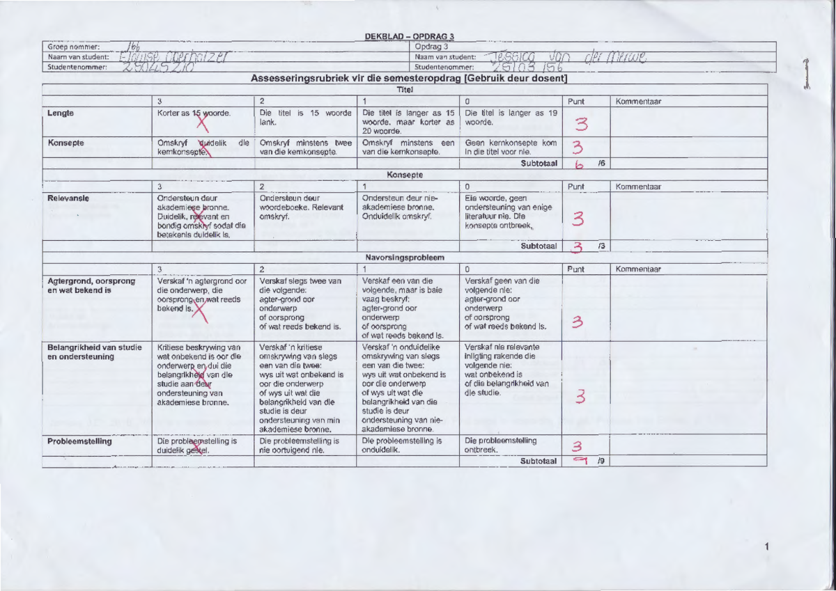 Opdrag 3 - Assignment with work outed example of the answers - Groep ...
