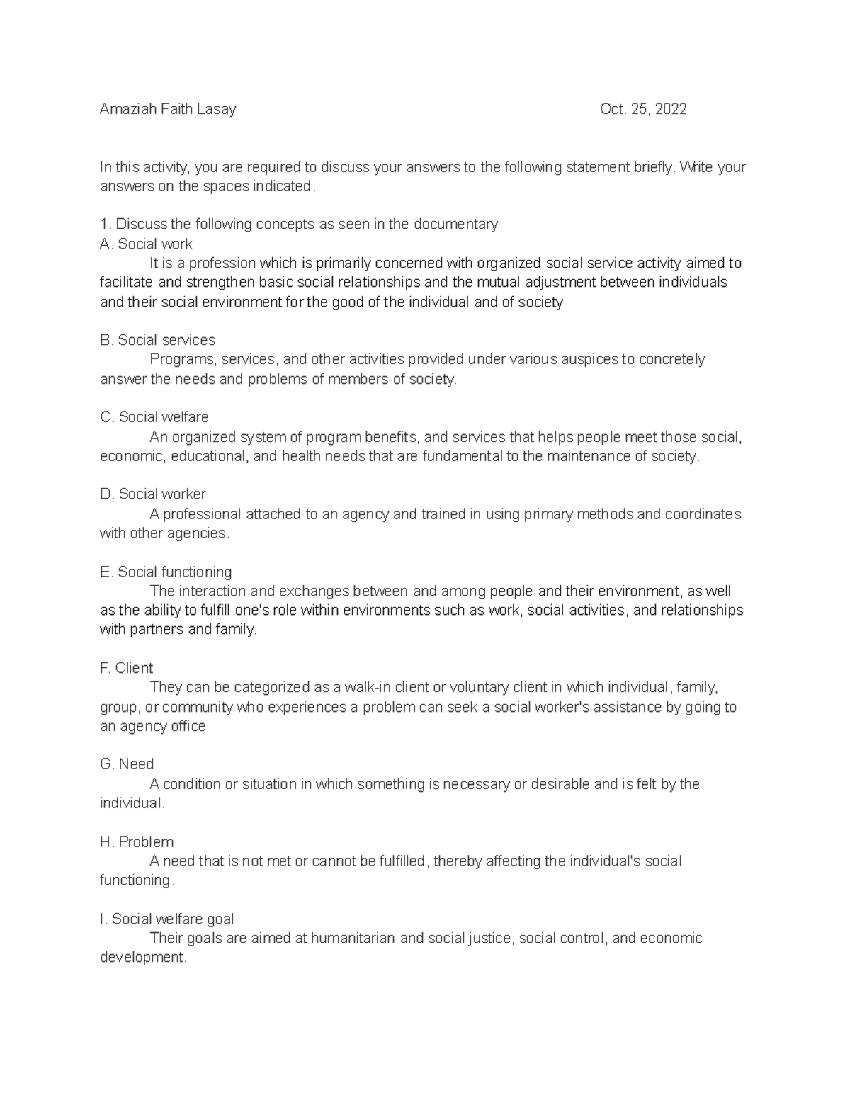 SW124 LET'S Analyze ( Lasay) - Amaziah Faith Lasay Oct. 25, 2022 In ...