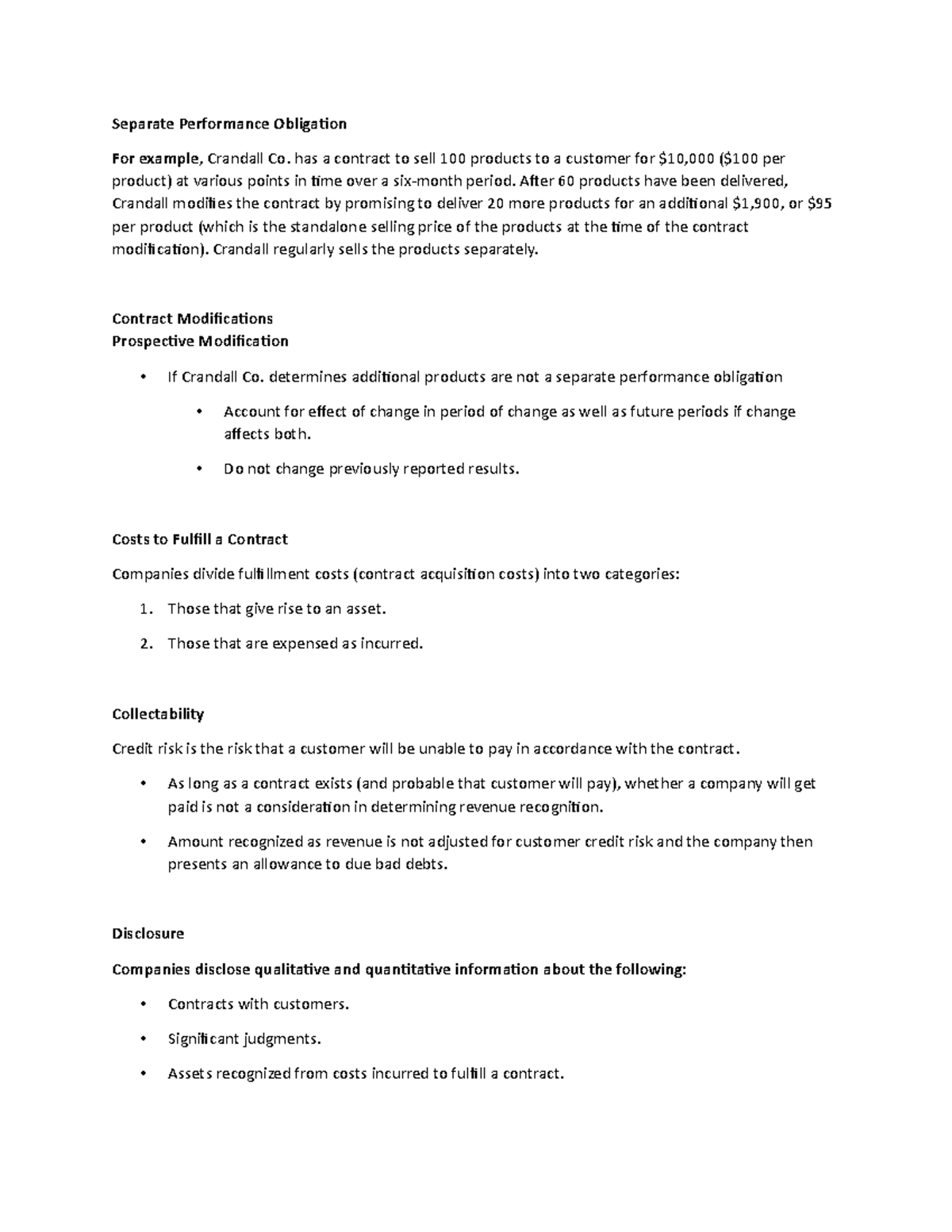 Lecture Notes 4 l - Separate Performance Obligation For example ...