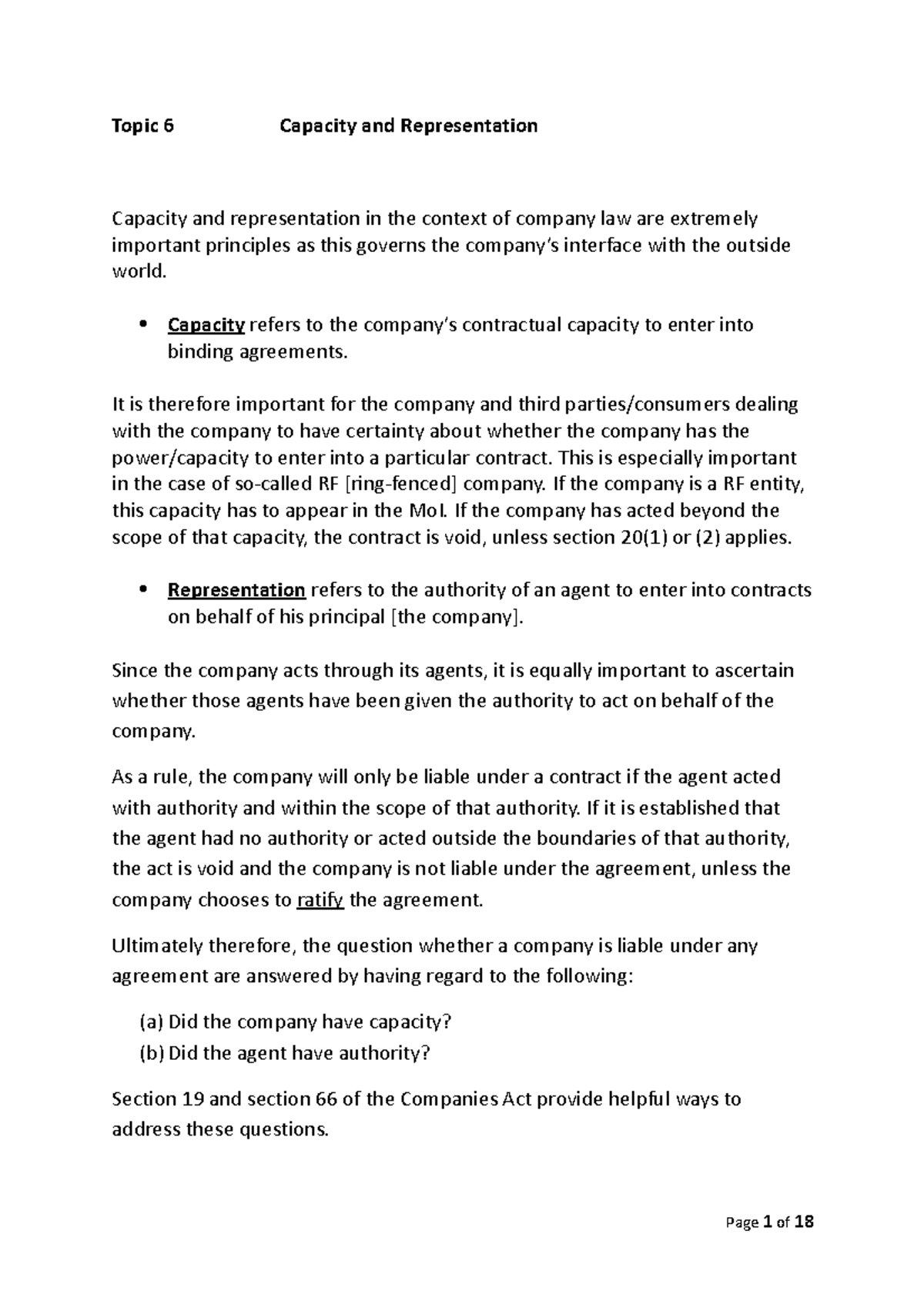 Topic 6 Capacity and Representation 2 - Topic 6 Capacity and ...
