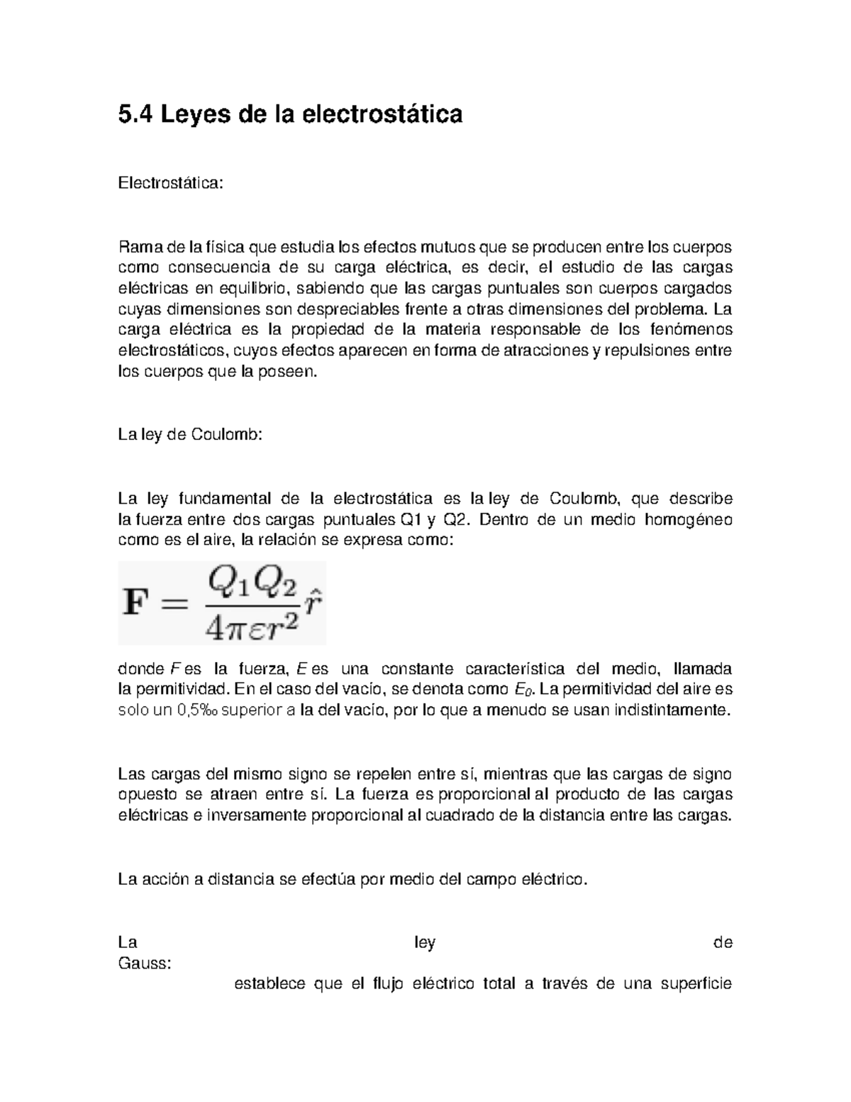 5.4 Leyes de la electrostática - 5 Leyes de la electrostática ...