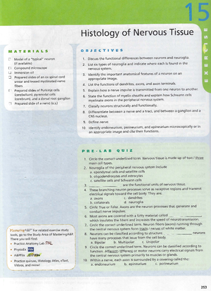 Exercise 5 Brain - Lab practical full credit worksheet. - BIO 213 - h b ...