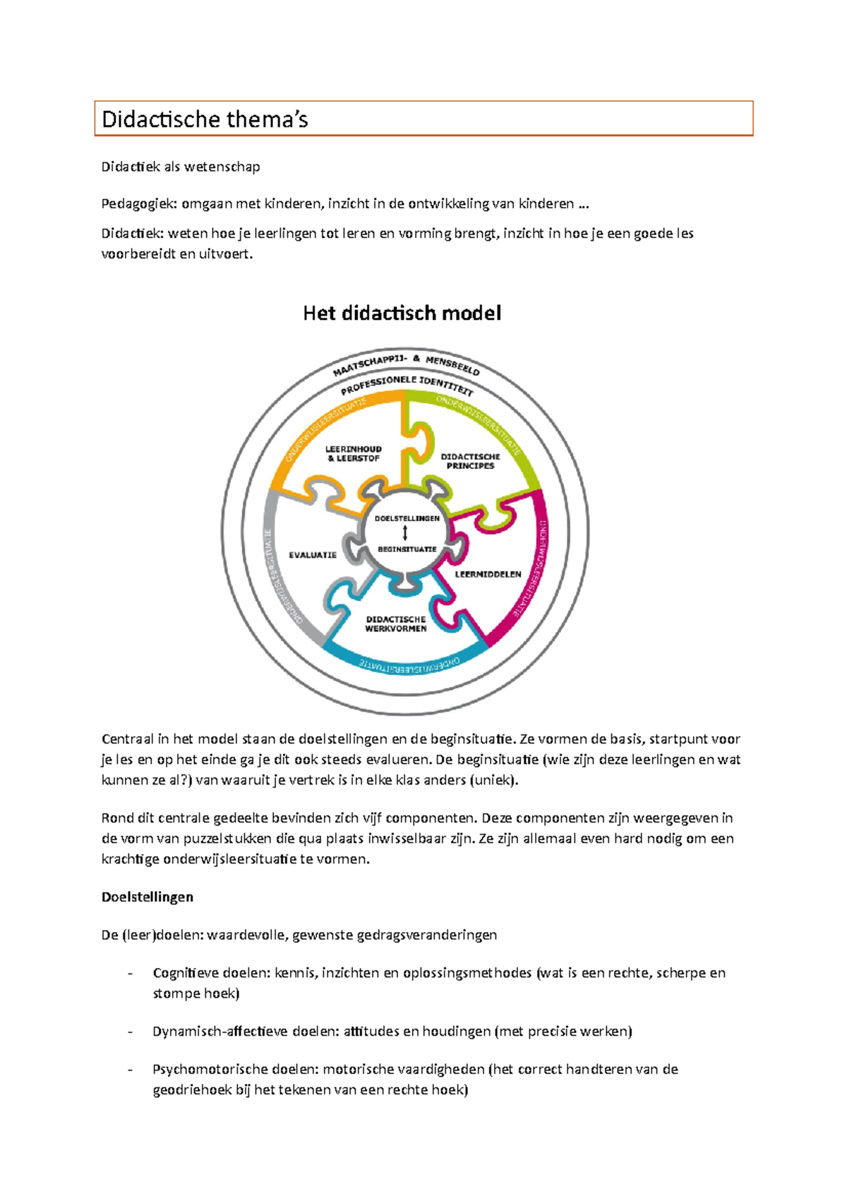 Didactiek - Didactische thema’s Didactiek als wetenschap Pedagogiek ...