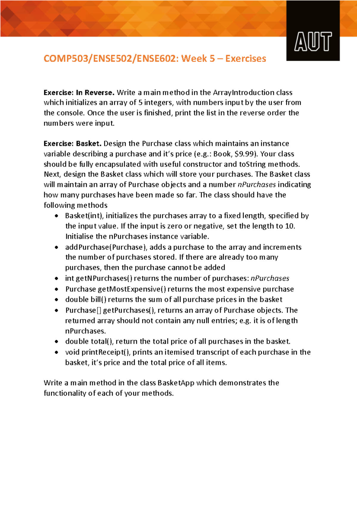 Wk05 Exercises Na Warning Tt Undefined Function 32 Exercise In Reverse Write A Main