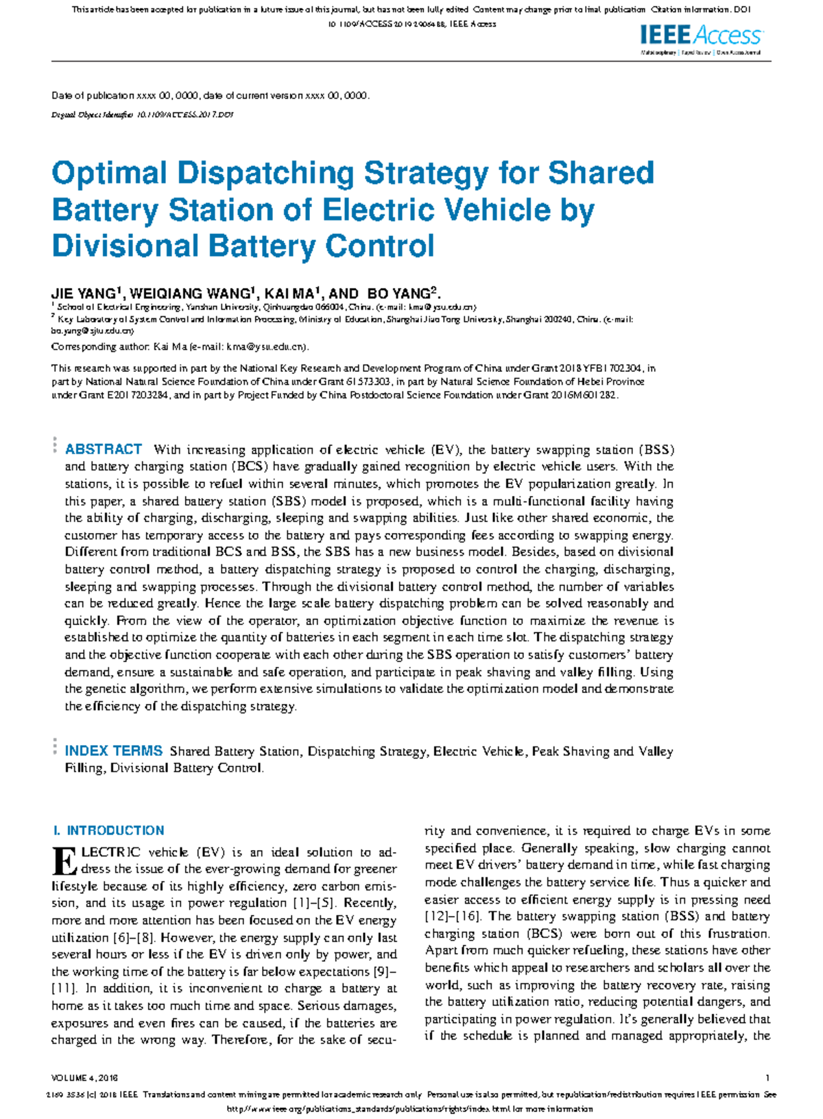 Optimal Dispatching Strategy for Shared Battery Station of Electric ...