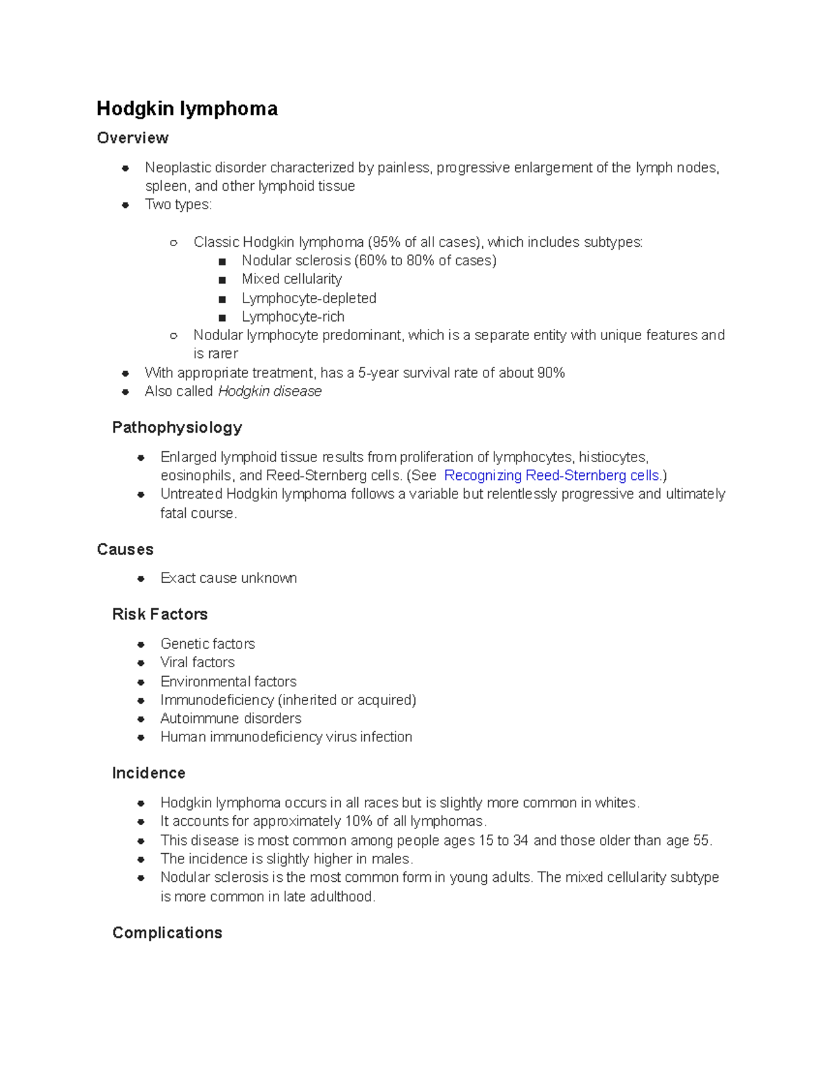 Hodgkin lymphoma nursing process - Hodgkin lymphoma Overview Neoplastic ...
