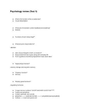 Unit Two Psych Cheat Sheet - Unit 2 Cheat Sheet: Chapters 8,9,10 ...