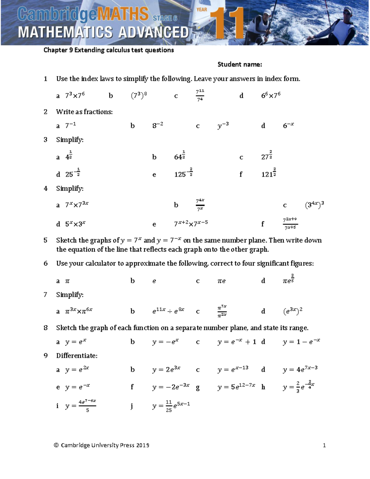 Radians, Further Trigonometric Identies, Exponential Functions ...