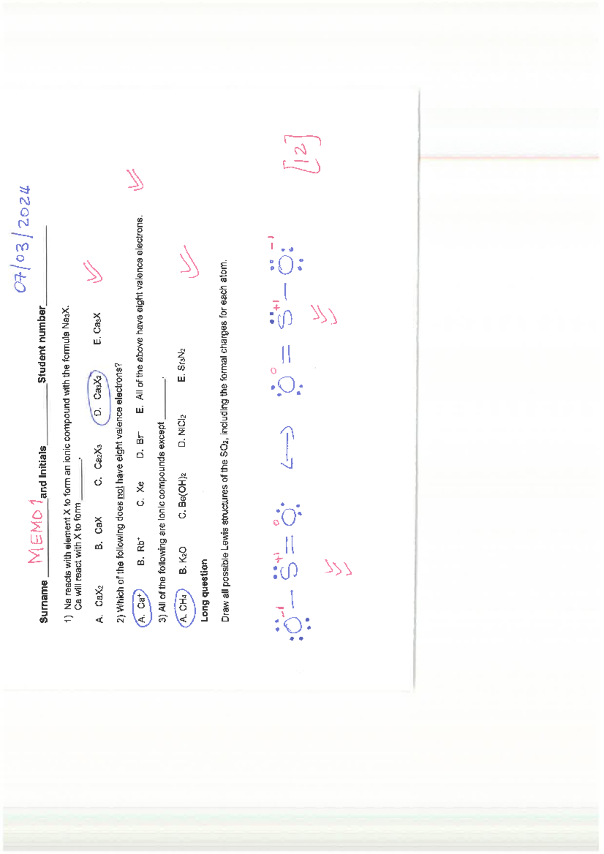 Tutorial 3b and 3c - Surname MEMO 1 and Initials Student number 1) Na ...