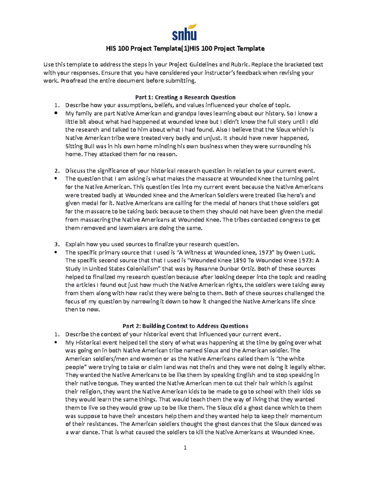 HIS 100 Project Template 5 copy module 7 - HIS 100 Project Template(1 ...