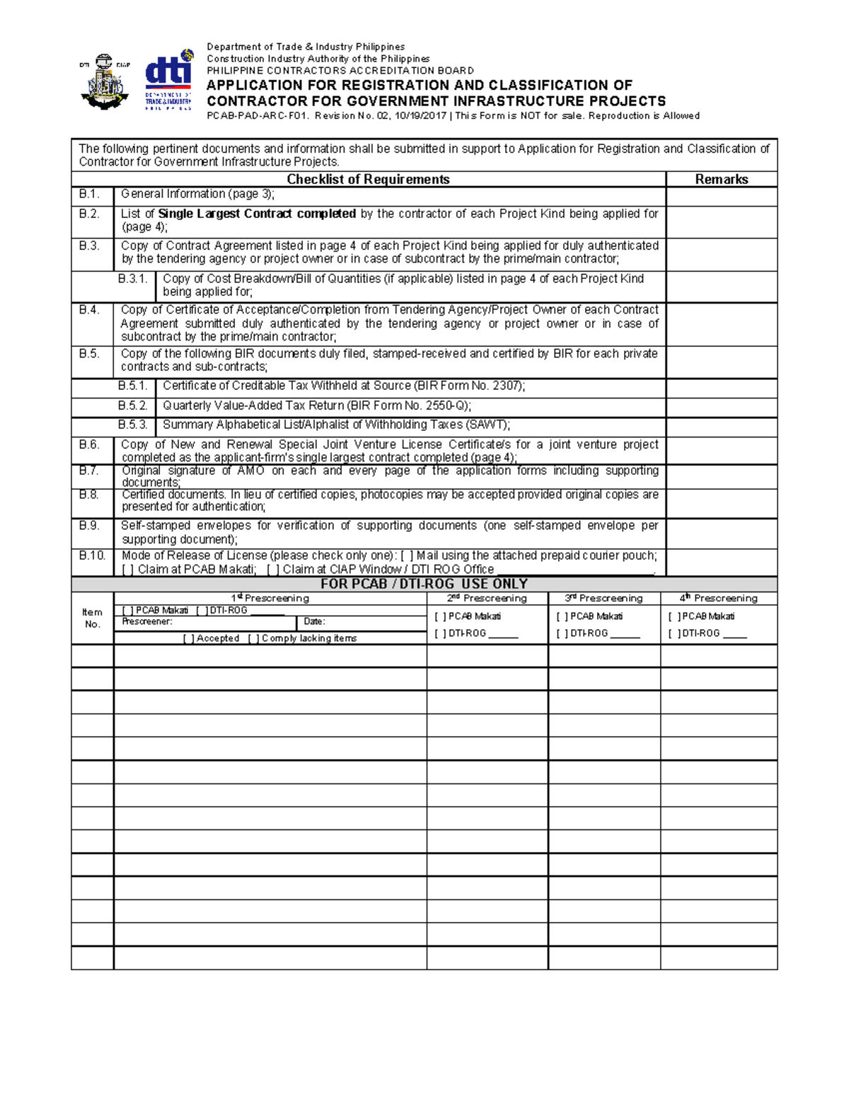 ARCC Registration for Gov't Projects - Department of Trade & Industry ...