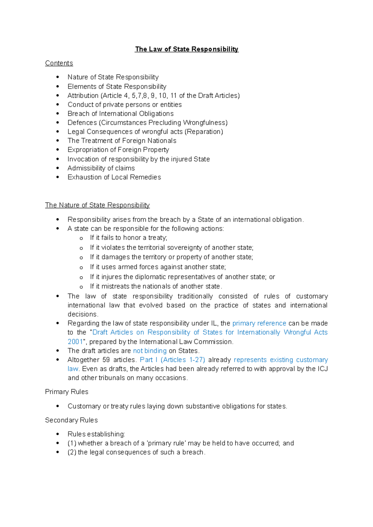 The Law of State Responsibility - The Law of State Responsibility ...