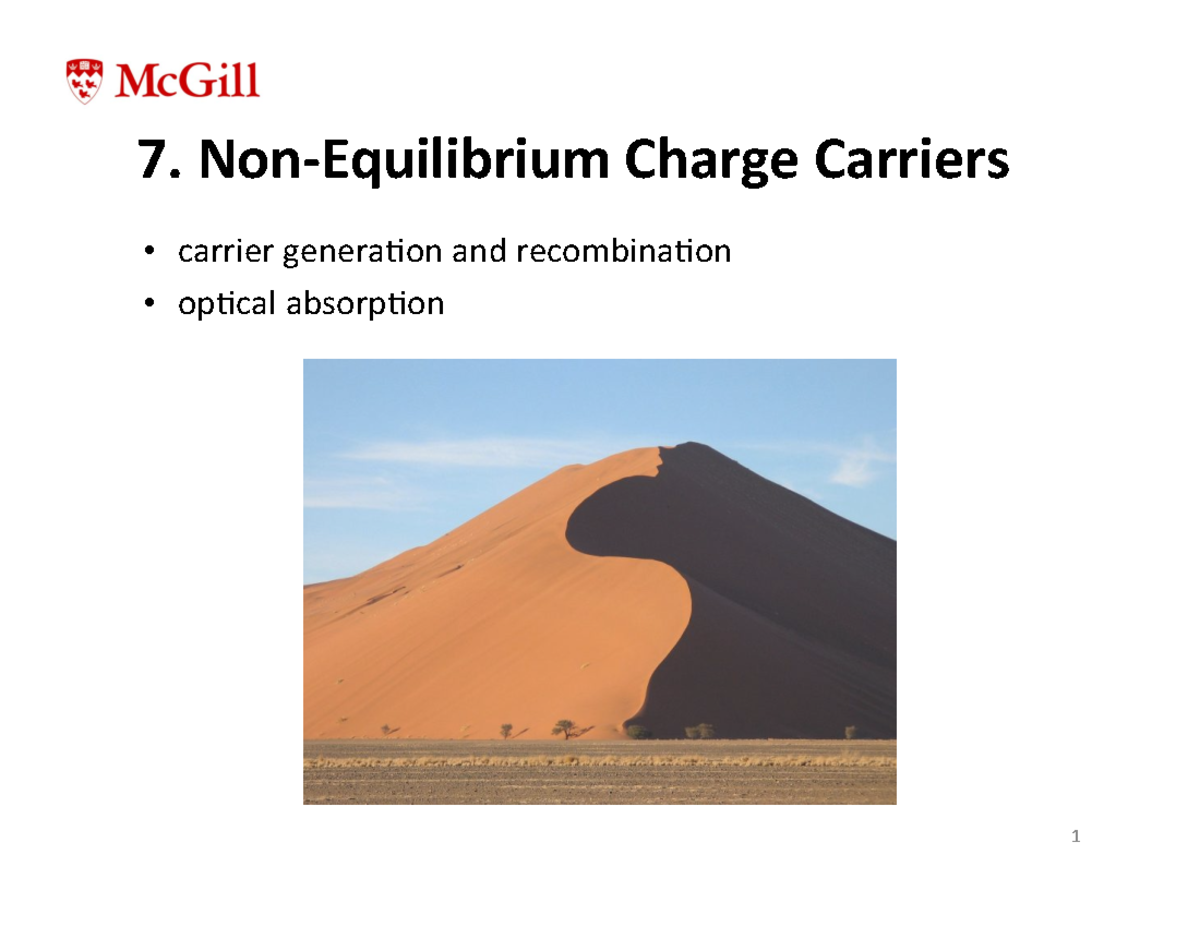 10 generation and recombination - Ecse 533 - McGill - Studocu