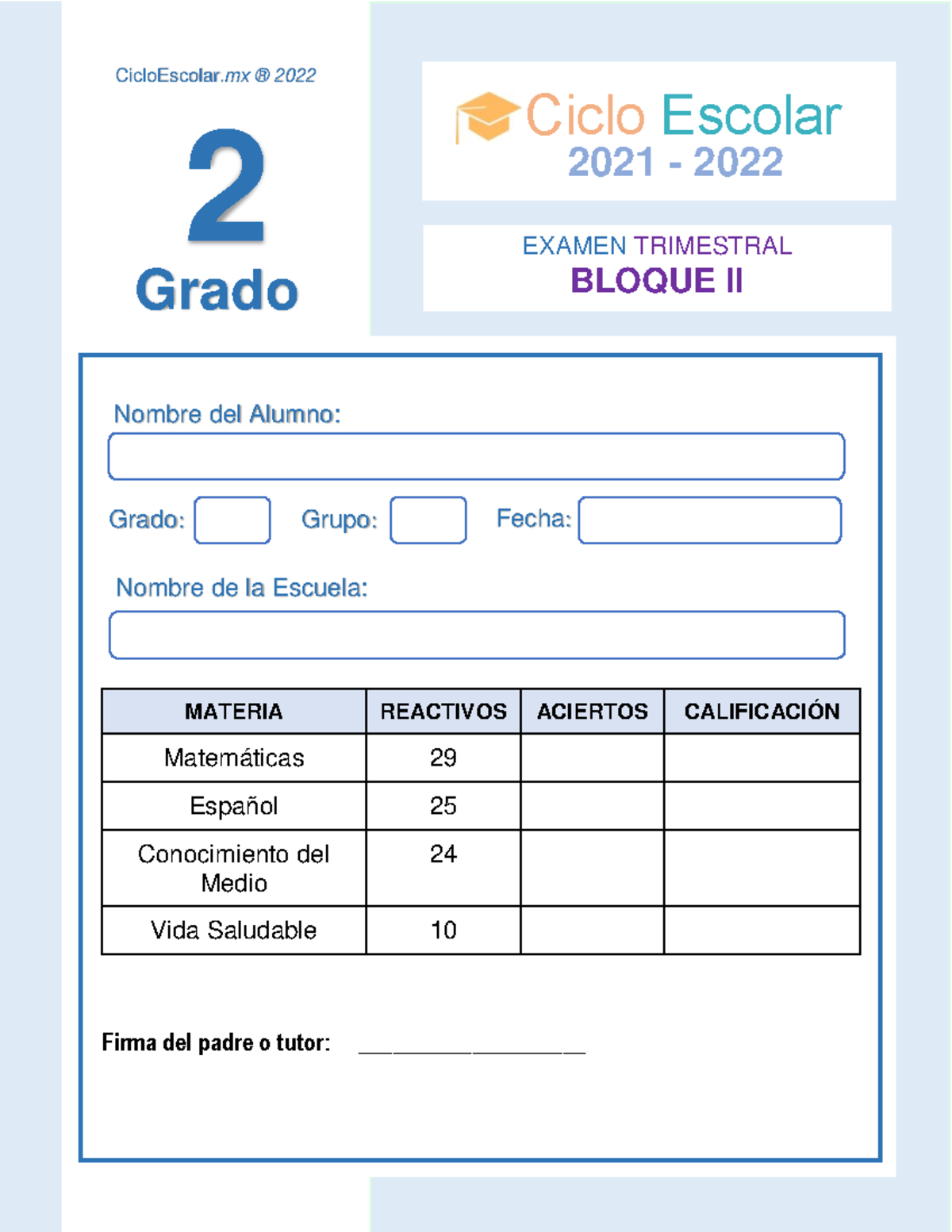 2° Examen Bloque II - Hdjdn - 2 Nombre del Alumno: Grado: Grupo: Fecha ...
