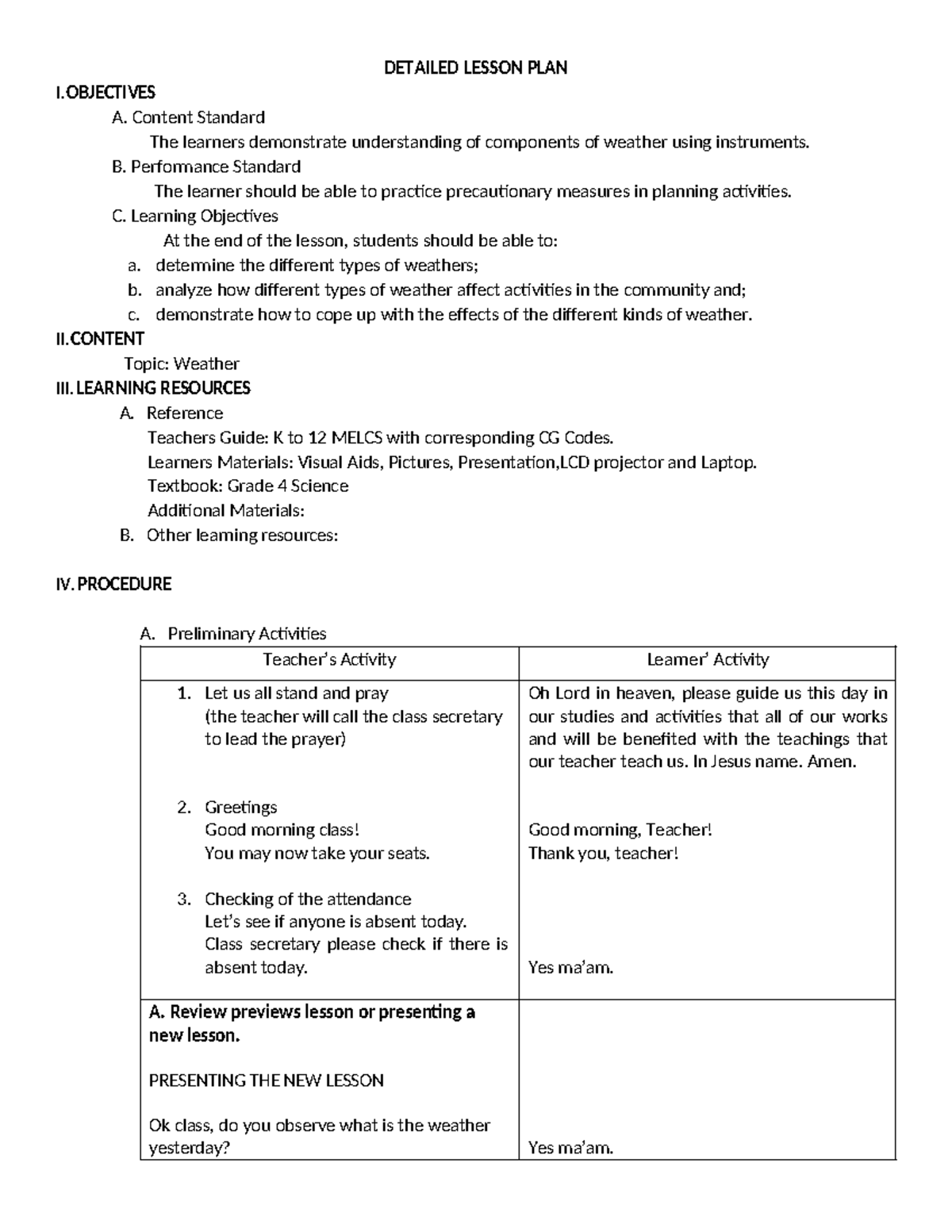 Final na talaga to - Summary PHYSICAL SCIENCE - DETAILED LESSON PLAN I ...