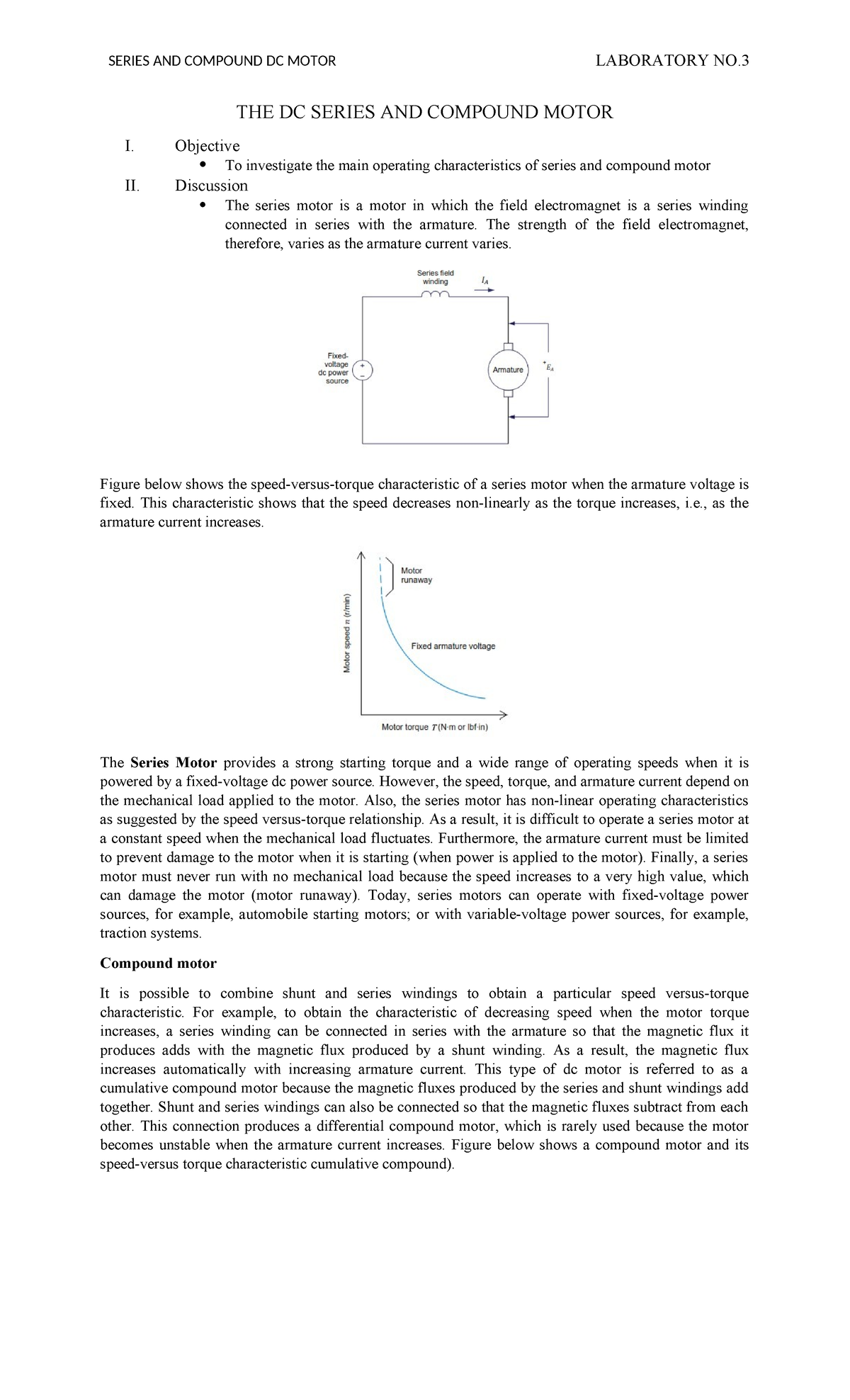 LAB03 DC Machines - Series and DC Compound Motor - THE DC SERIES AND ...