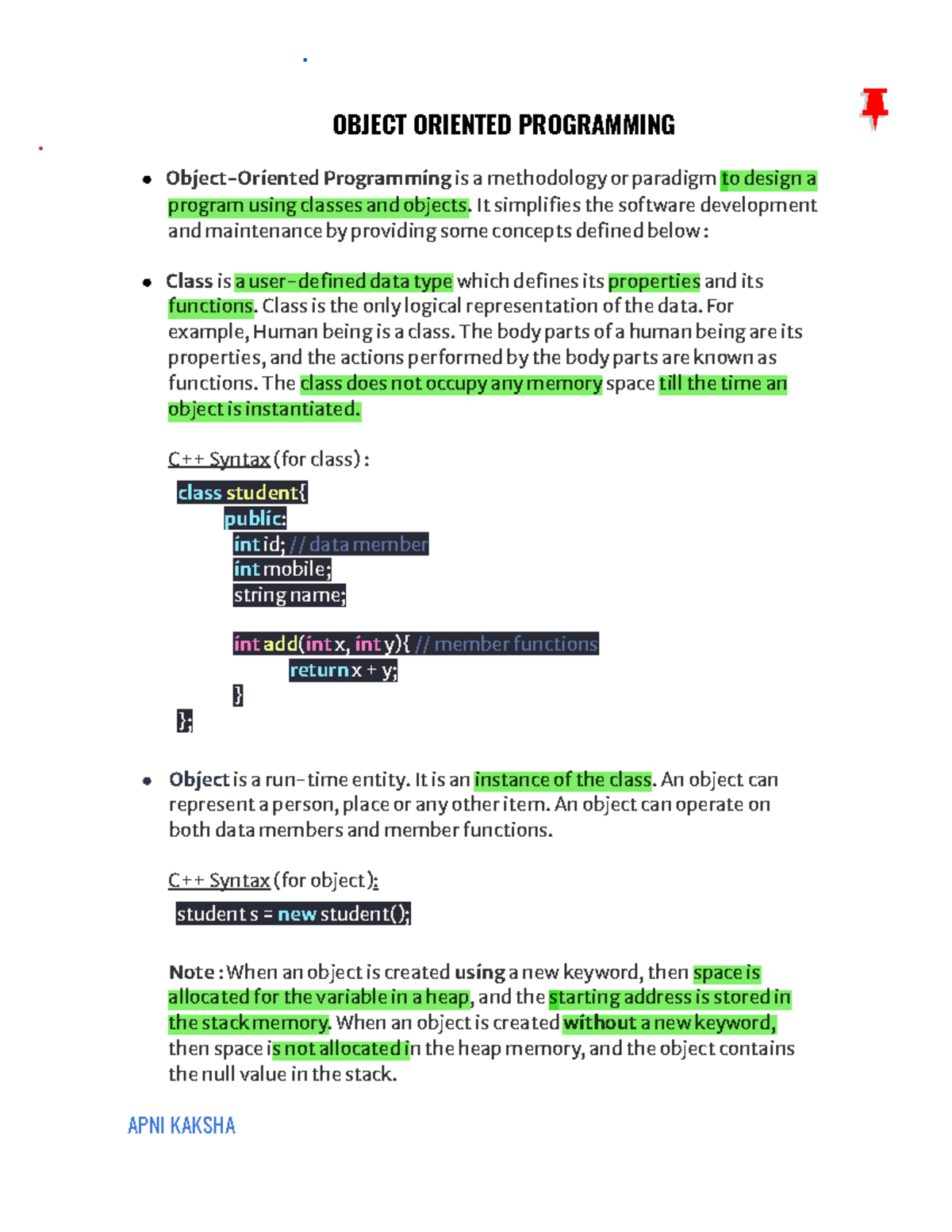 Object Oriented Programming (1) - OBJECT ORIENTED PROGRAMMING Object ...