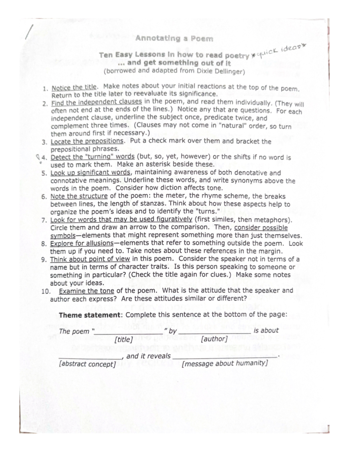 Annotating a Poem - Studocu