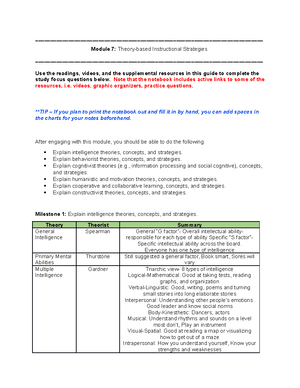 Module 9 Notebook notes for section 1 - Module 9: Instructional ...