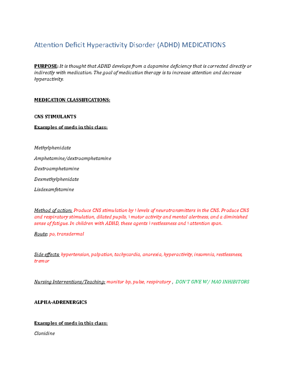 ADHD Medications - adhd meds - Attention Deficit Hyperactivity Disorder (ADHD) MEDICATIONS ...