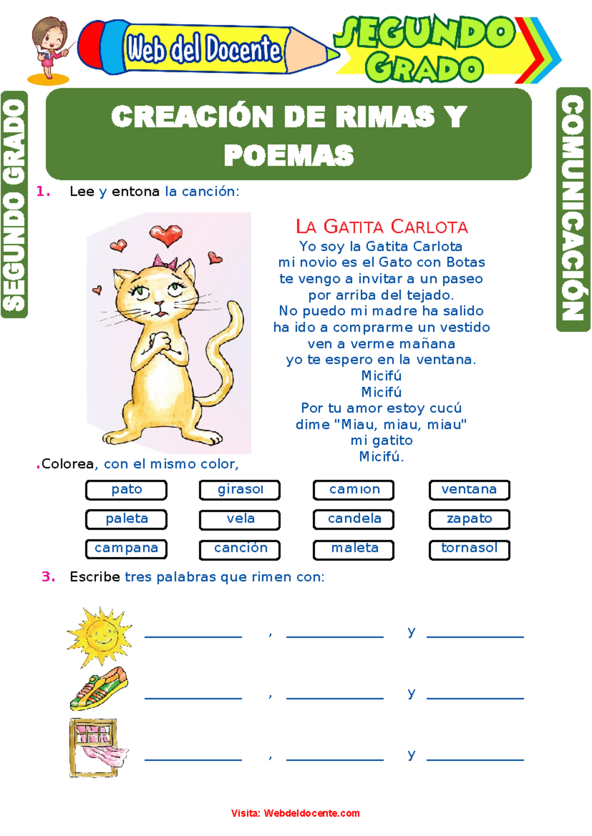 Creación de Rimas y Poemas para Segundo Grado de Primaria - 1. Lee y ...