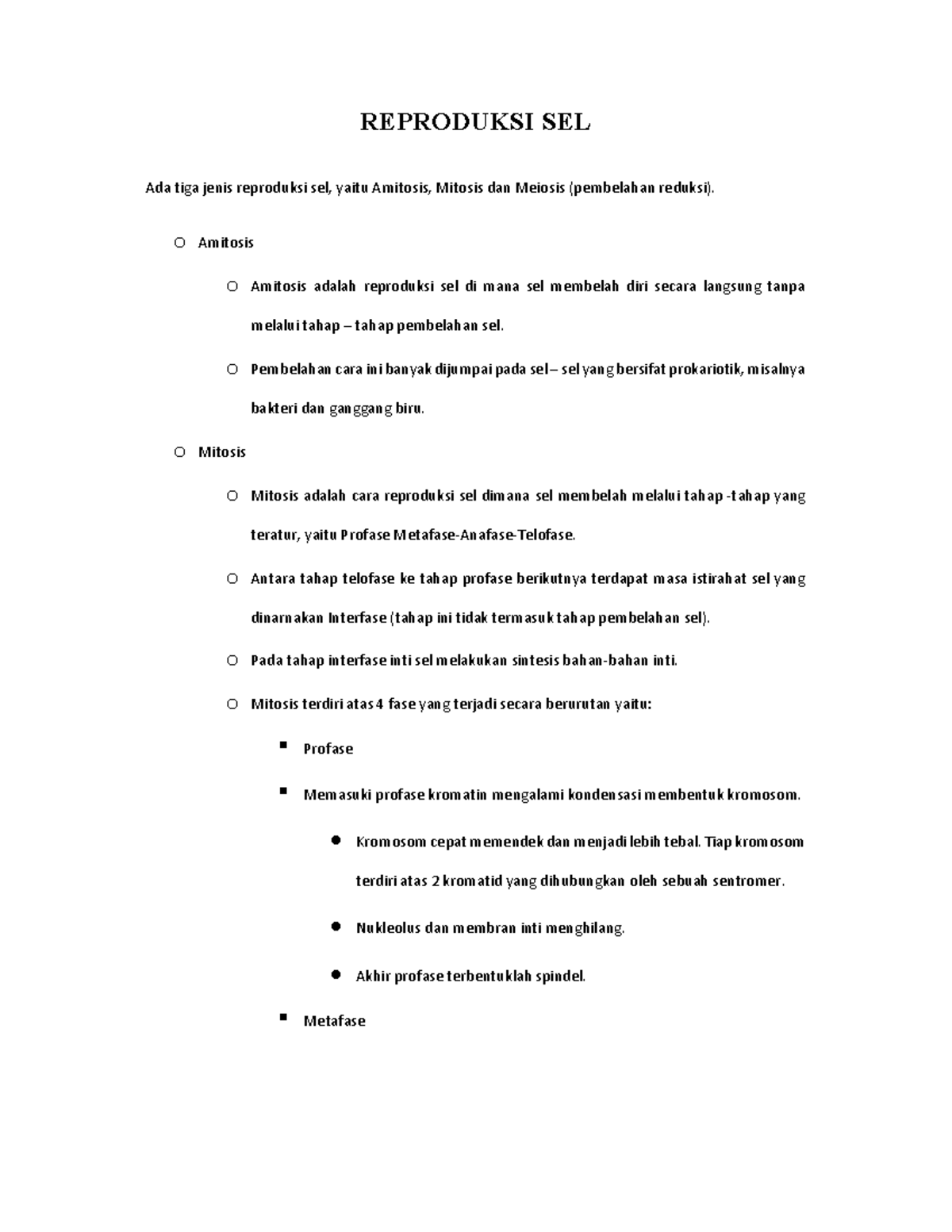 Reproduksi SEL - REPRODUKSI SEL Ada tiga jenis reproduksi sel, yaitu ...