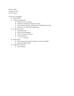 Professional Software Development Lecture 1 - 20th Sept 2021 - 20th ...