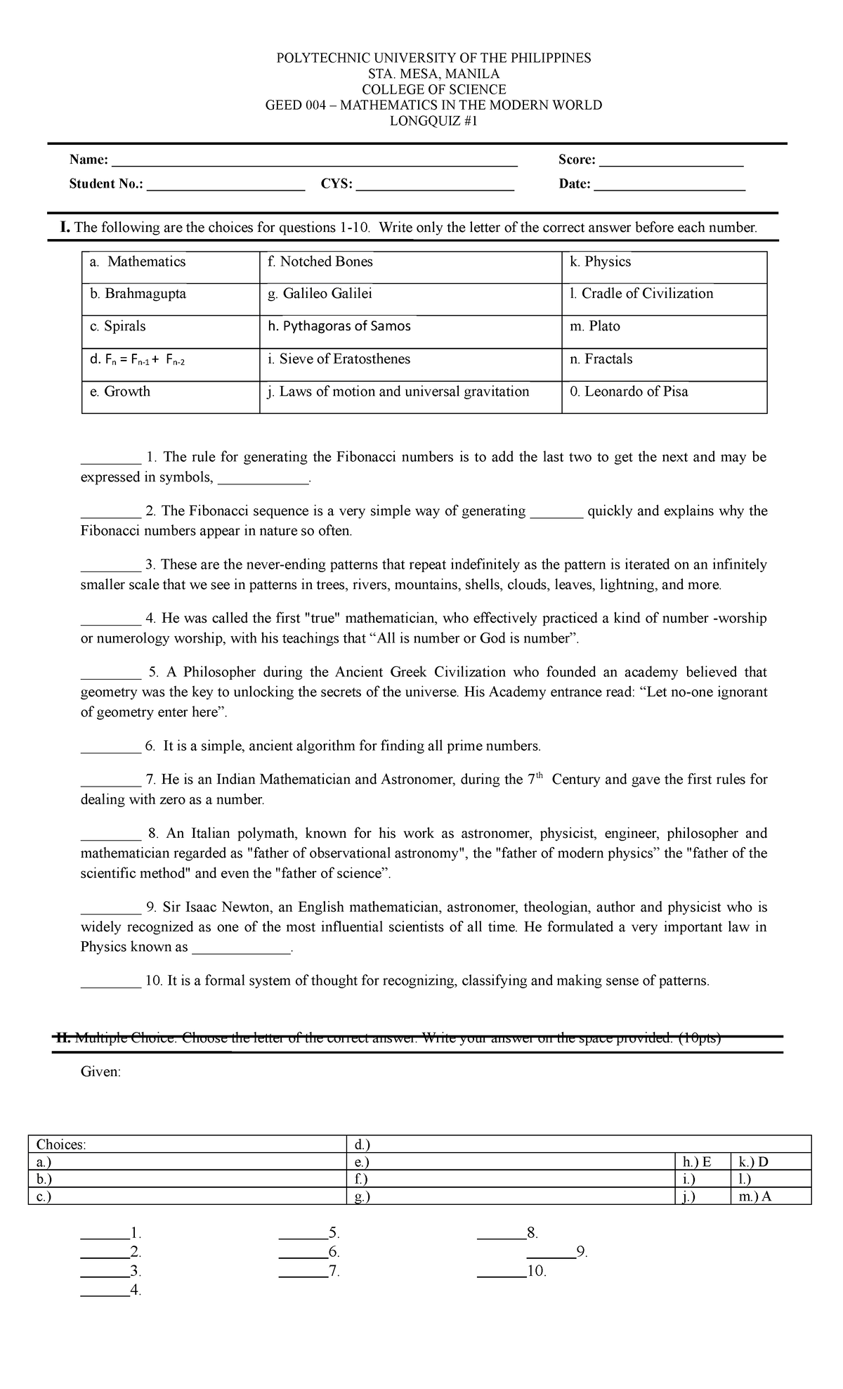 QUIZ1-MMW - sisf;sh; - Name ...