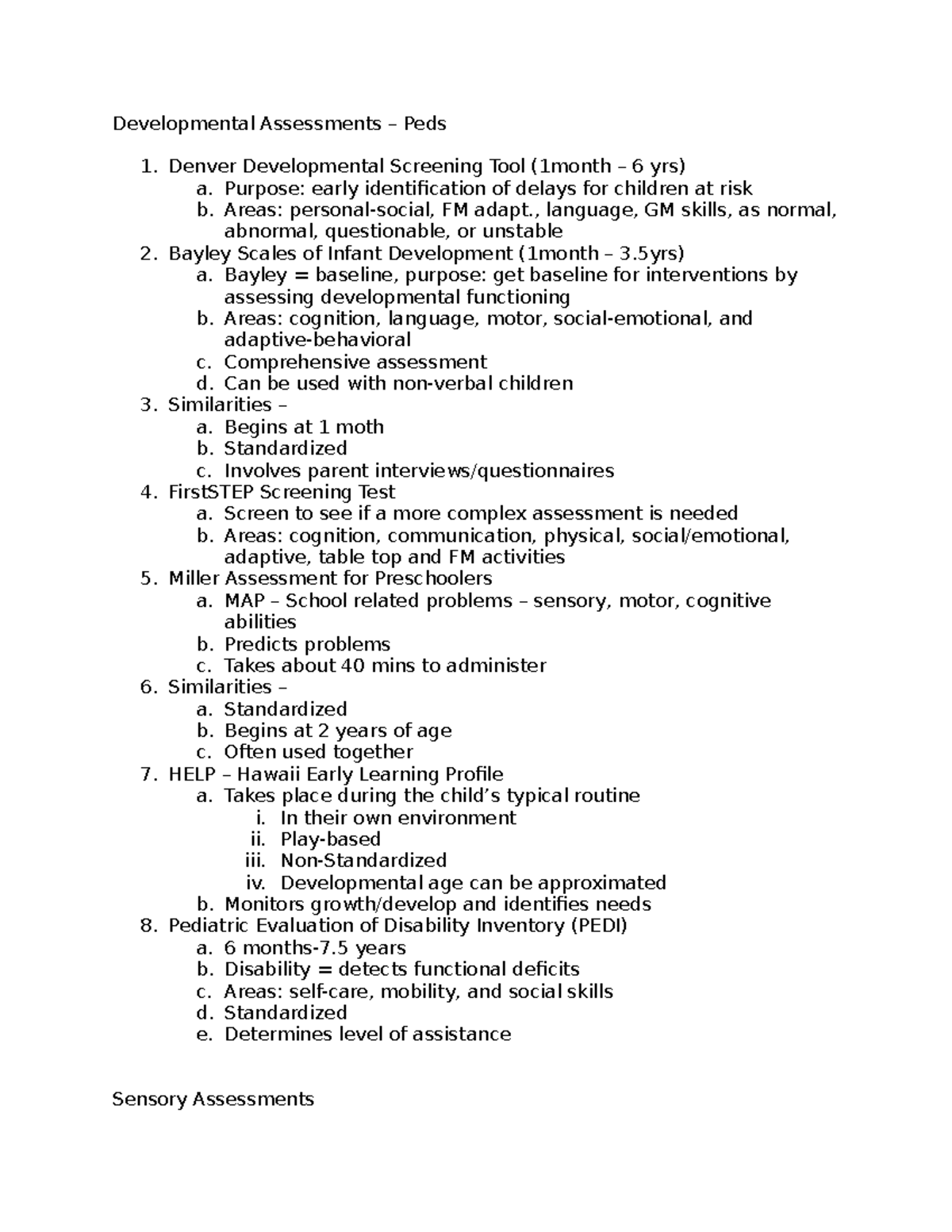 Pediatrics Assessments - Developmental Assessments – Peds Denver ...