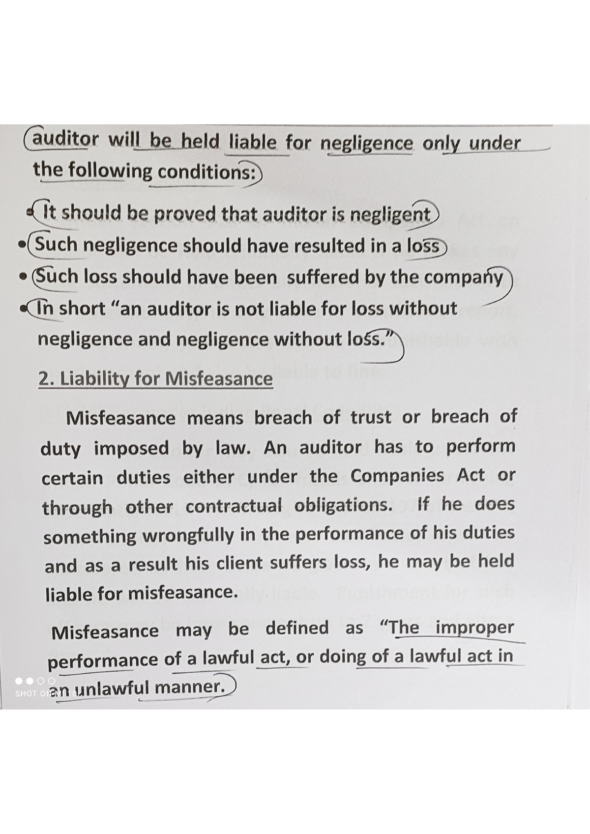 Laibility for misfeasance - Practical Auditing - Studocu