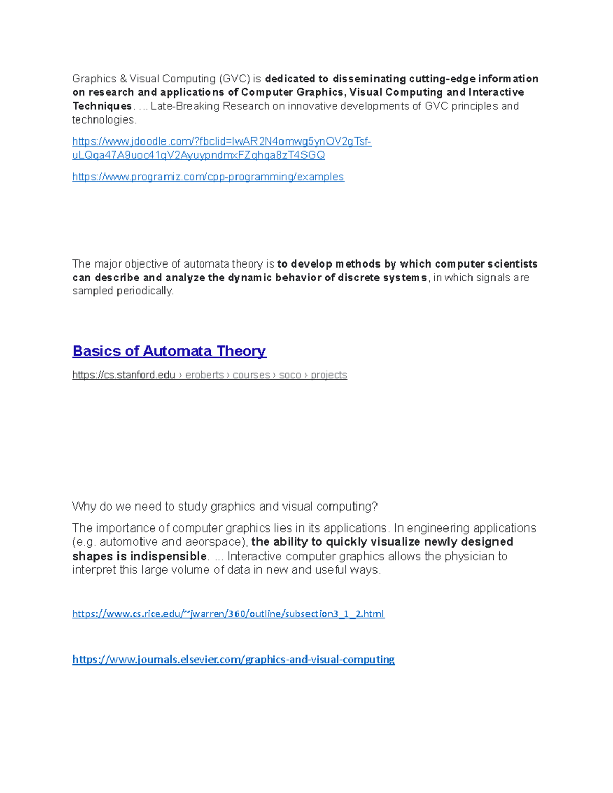 Graphics - Graphic - Graphics & Visual Computing (GVC) is dedicated to disseminating - Studocu