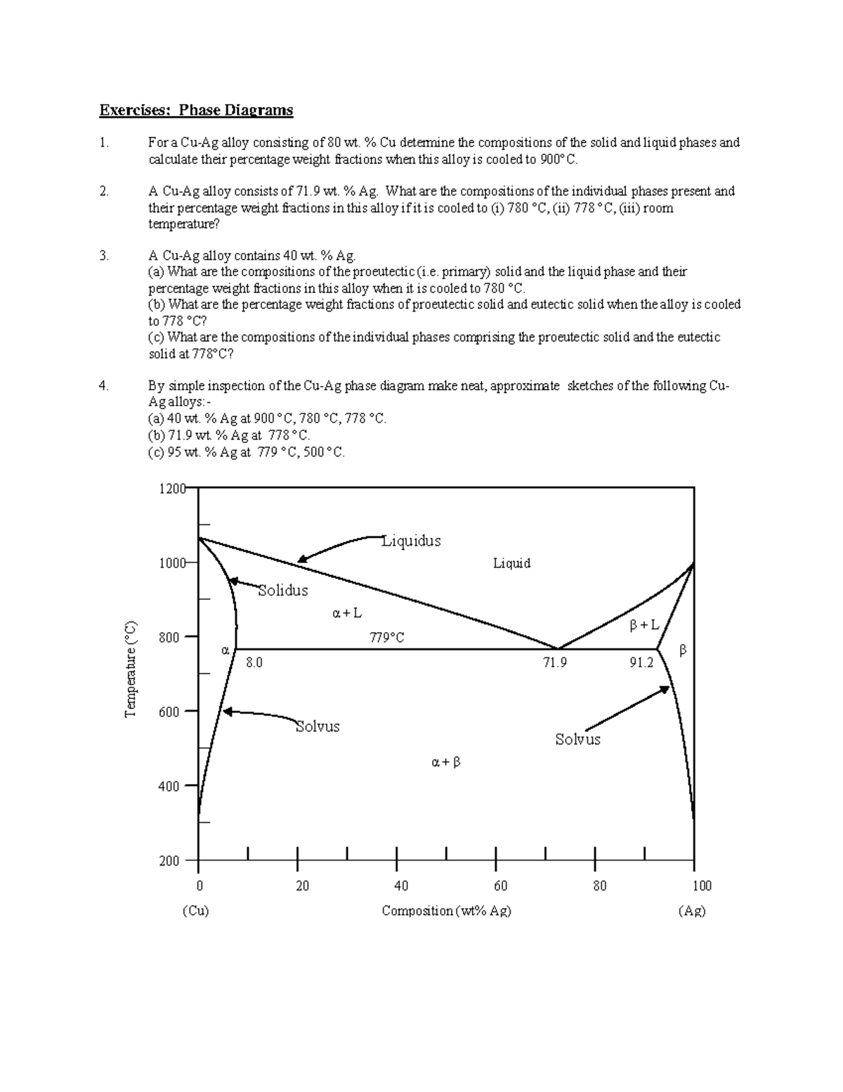 71876242 Phase Diagram Exercises Worked Answers Corrected - Exercises ...