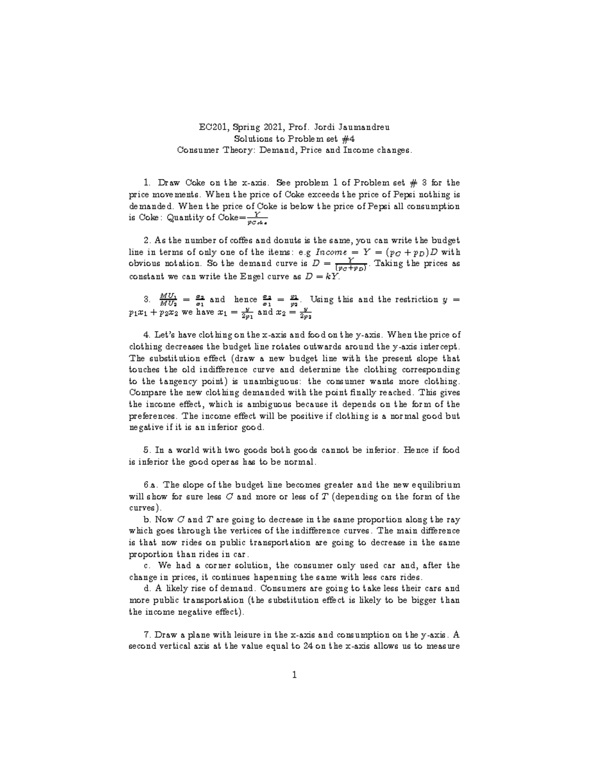 Solutions 4 Test 1 Ec202 Fall 21 Solutions Practice Questions