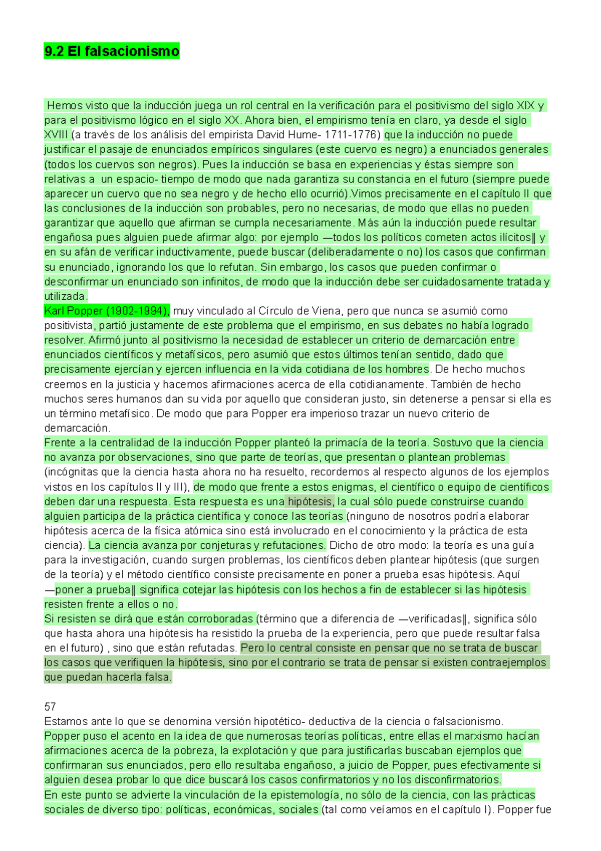 Murillo CAP 2 El falsacionismo - 9 El falsacionismo Hemos visto que la ...