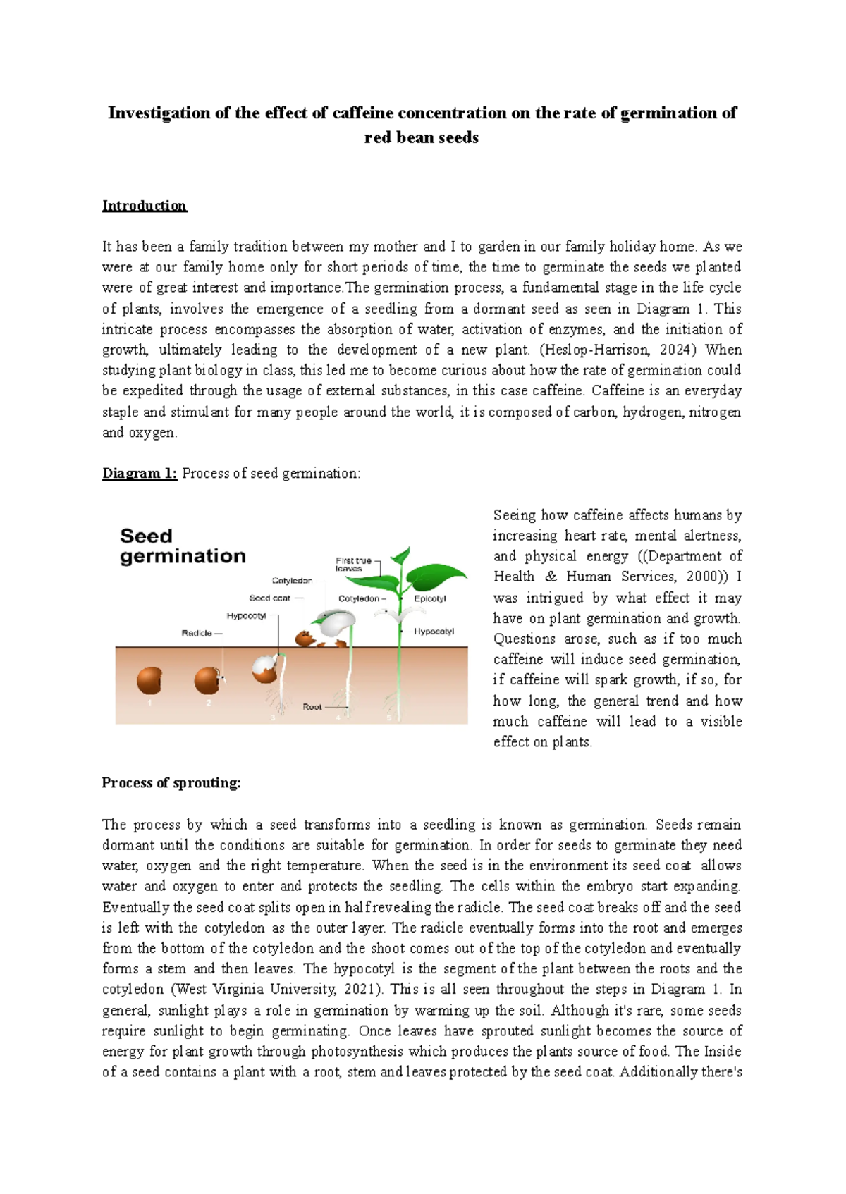 Biology IA Final - Big Lab report on experiment: Investigation of the ...