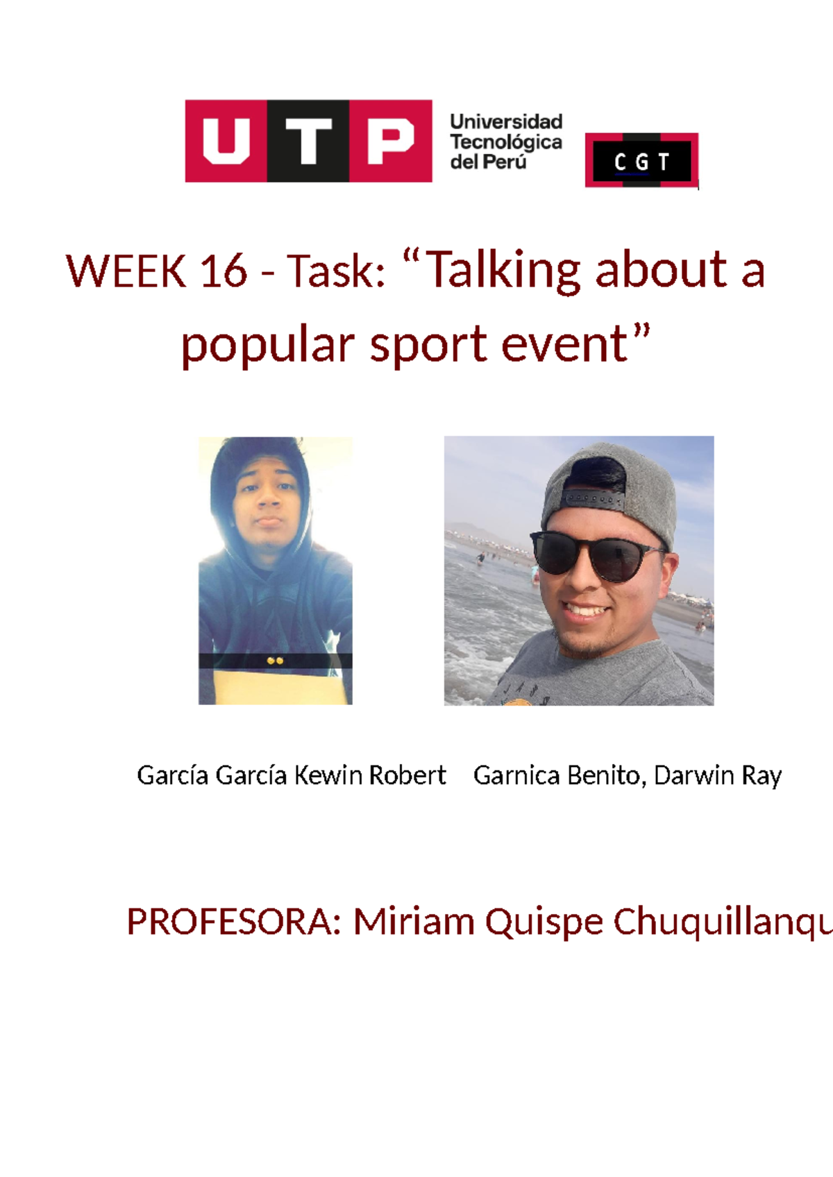 Conversación - Ingles - García García Kewin Robert Garnica Benito ...