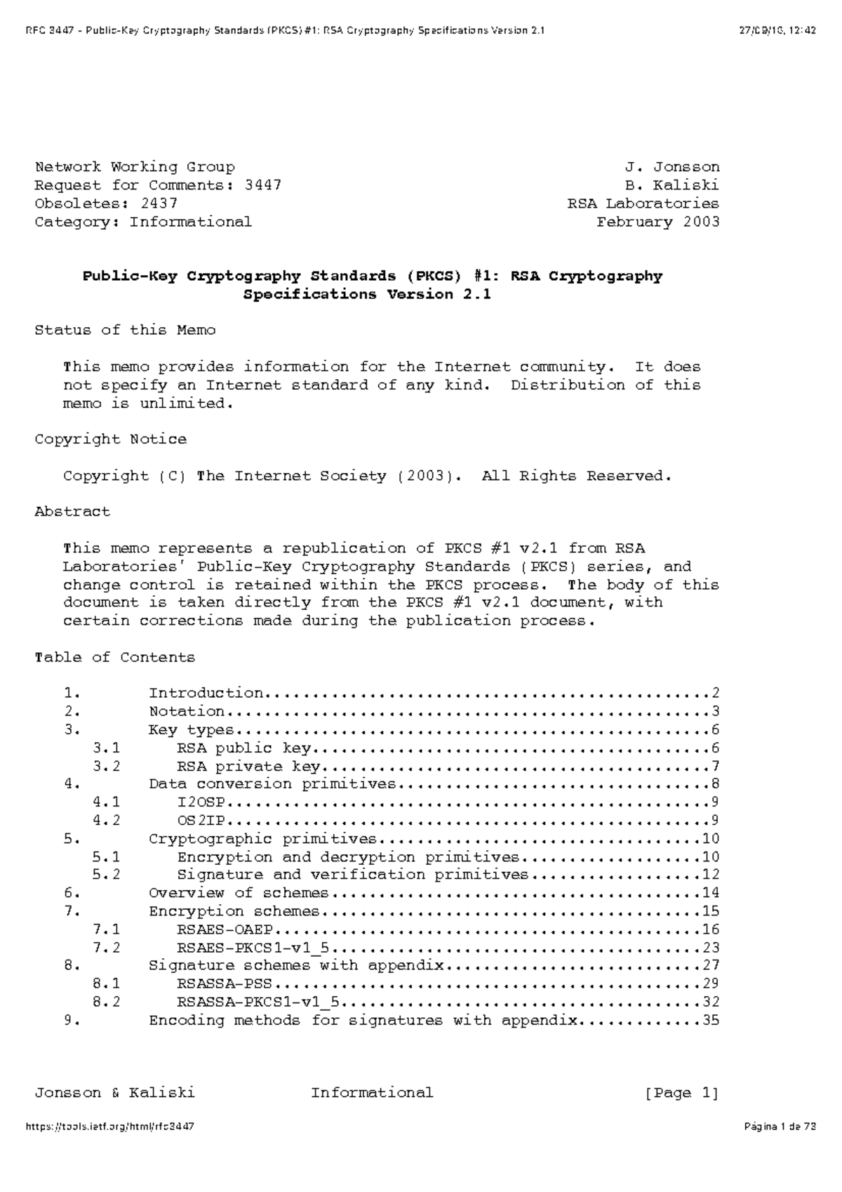 Public-Key Cryptography Standards (PKCS)-#1 RSA Cryptography ...