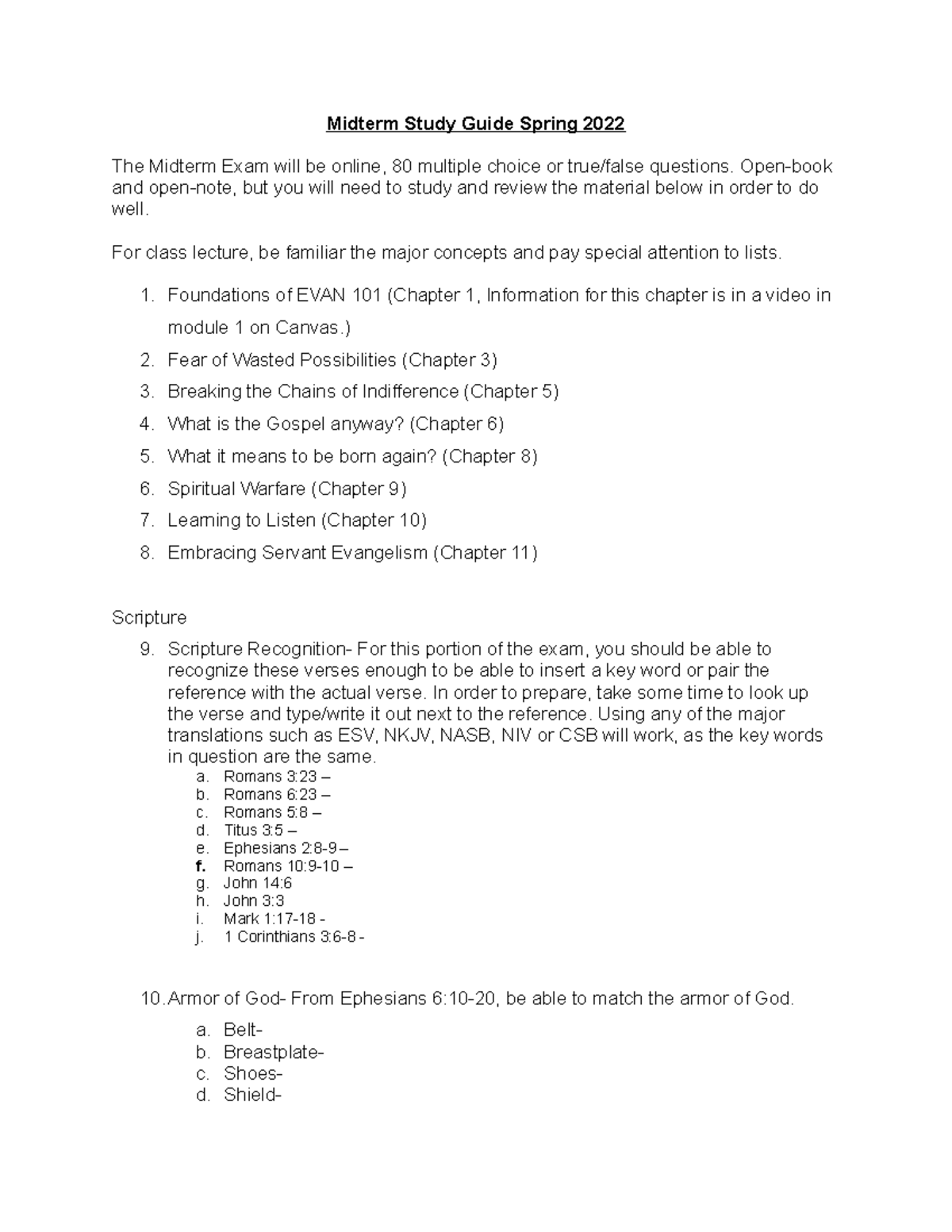 Midterm Study Guide 2022 - Midterm Study Guide Spring 2022 The Midterm ...