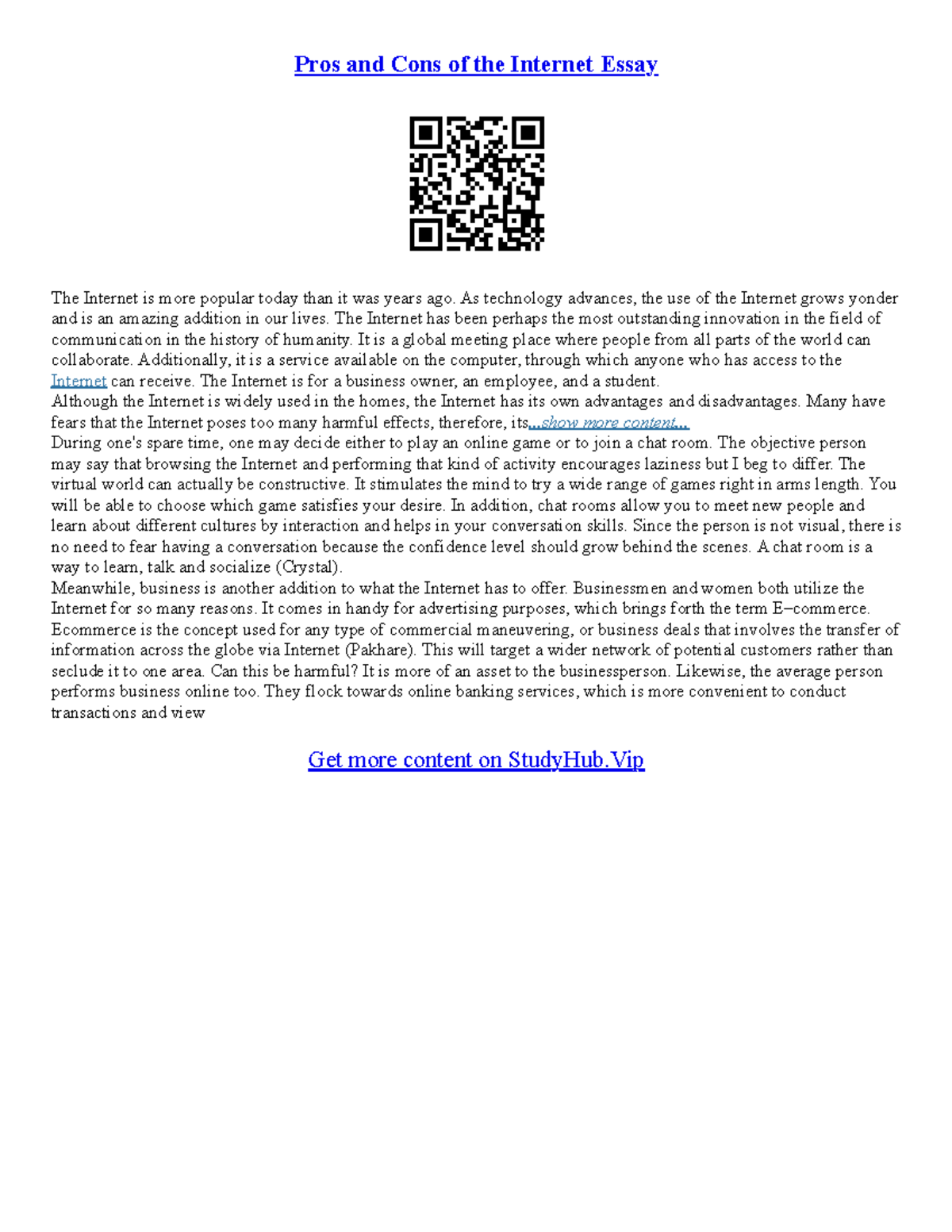 Essays About The Internet - Pros and Cons of the Internet Essay The ...