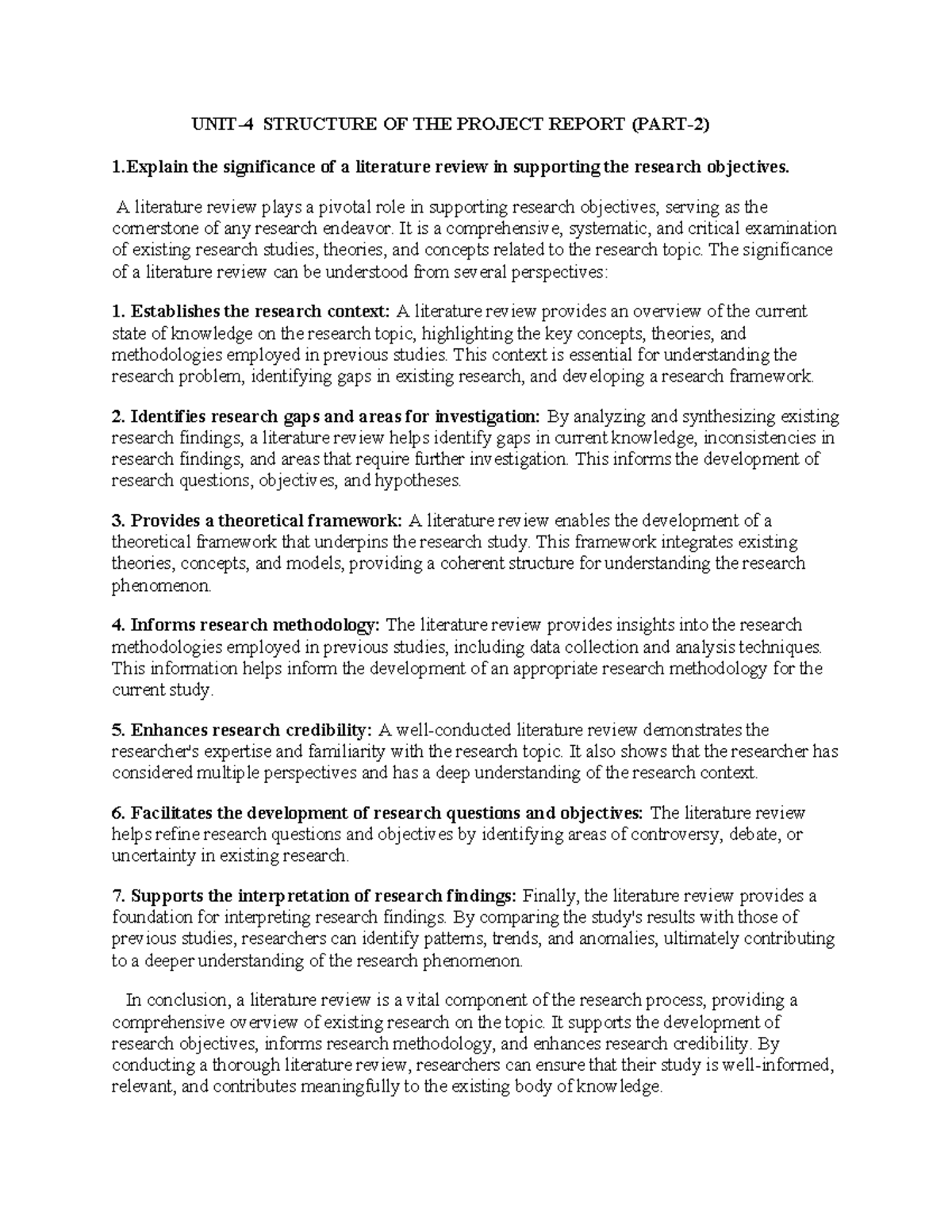 Unit-4 prw - project report - UNIT-4 STRUCTURE OF THE PROJECT REPORT ...