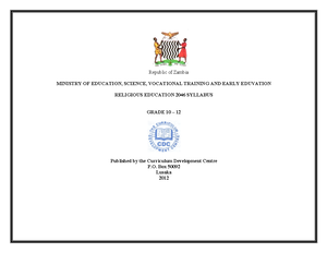 29. RE 2046 10-12 SyLlabus - Republic of Zambia MINISTRY OF EDUCATION ...