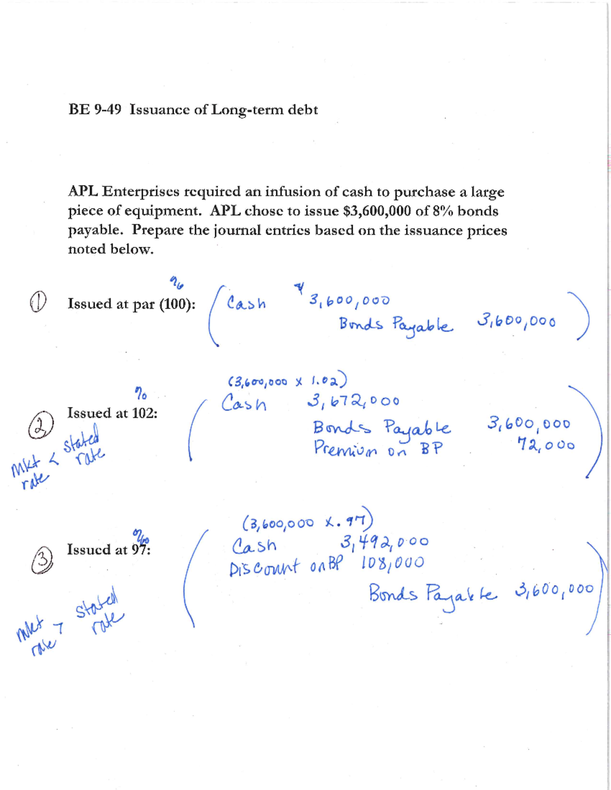 Issuance of Long-Term Debt - BE Issuance of debt APL Enterprises ...
