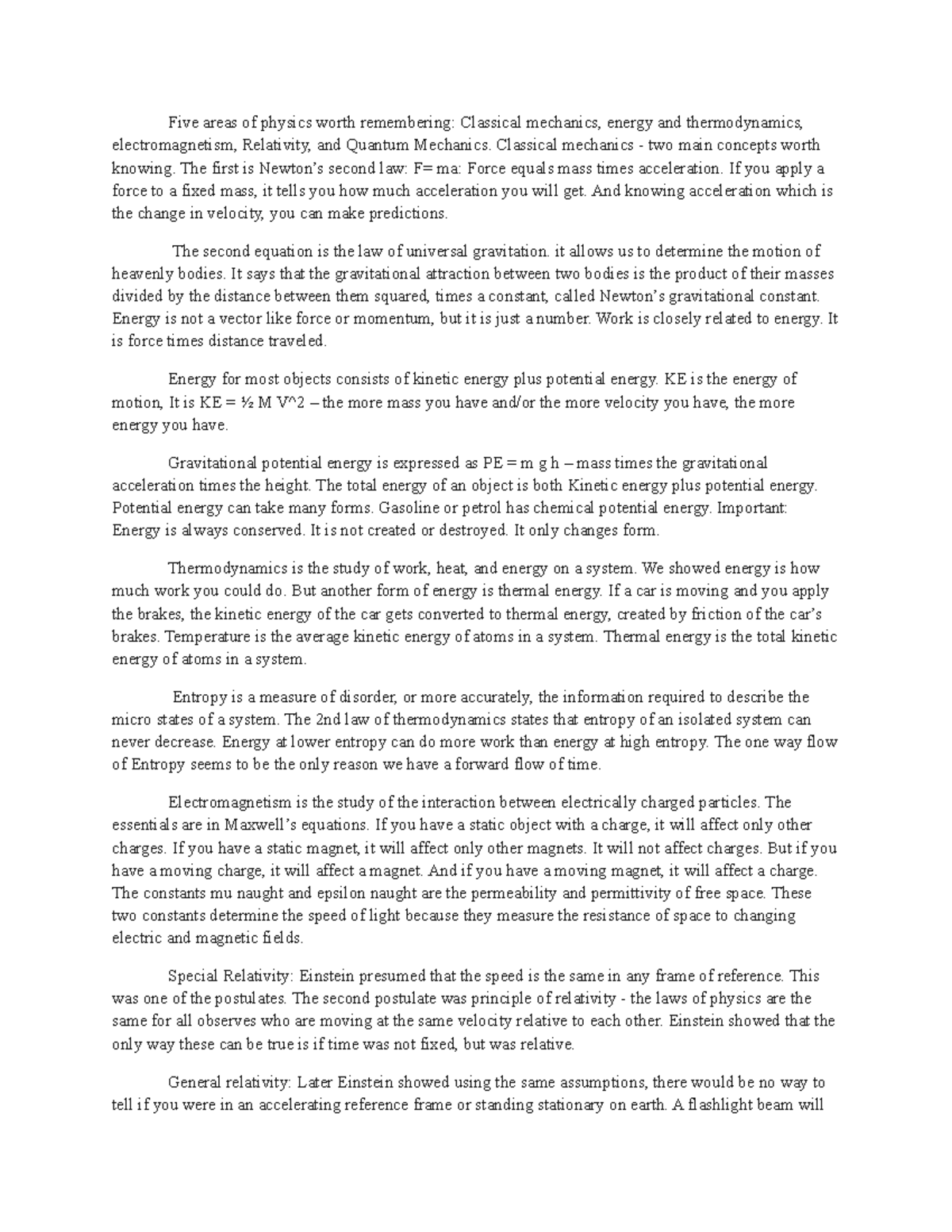 FIVE Areas OF Physics - byg - Five areas of physics worth remembering ...